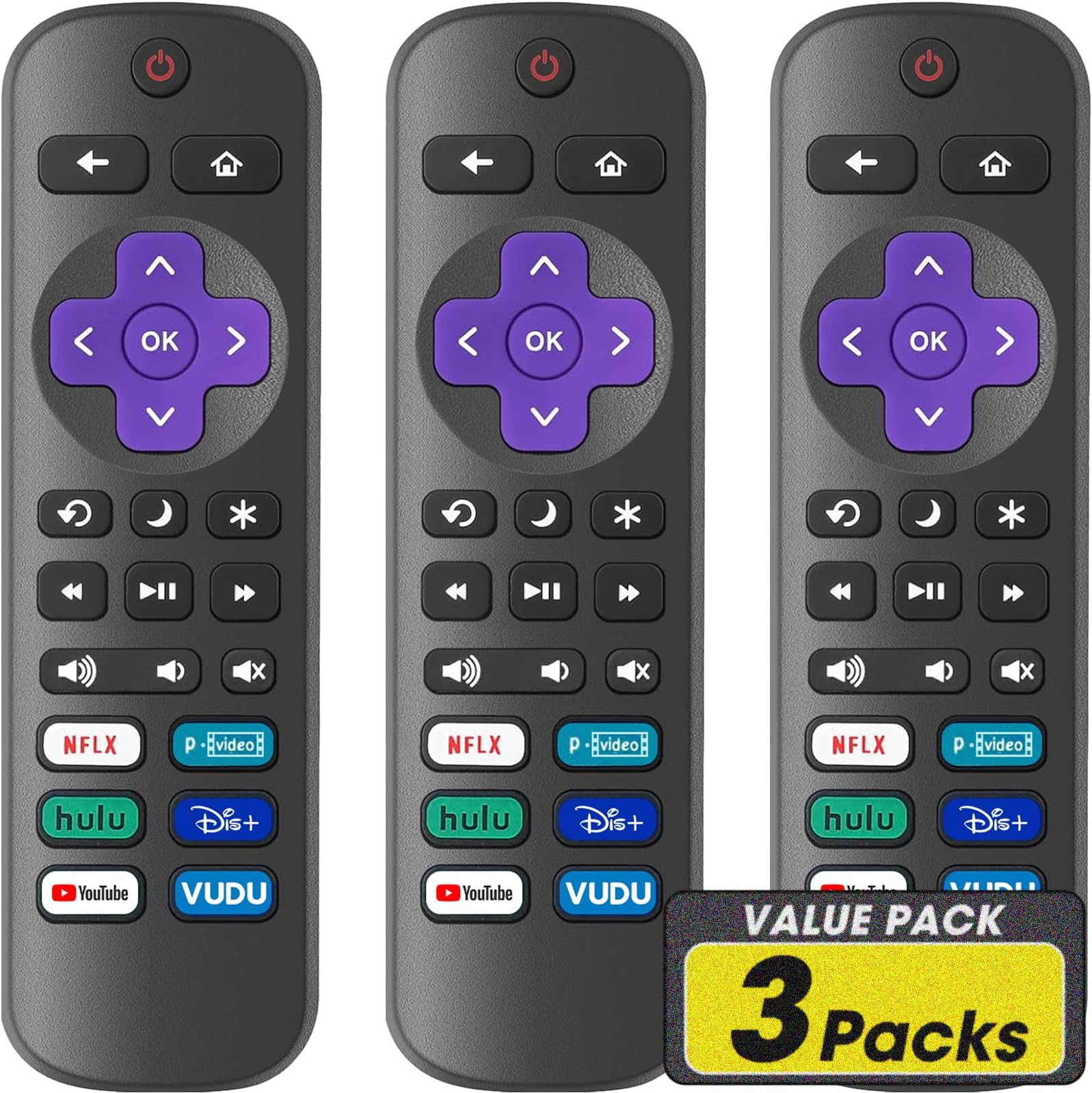Amazon.com: 3 Pack Replacement Remote Control for Roku TV - Compatible ...
