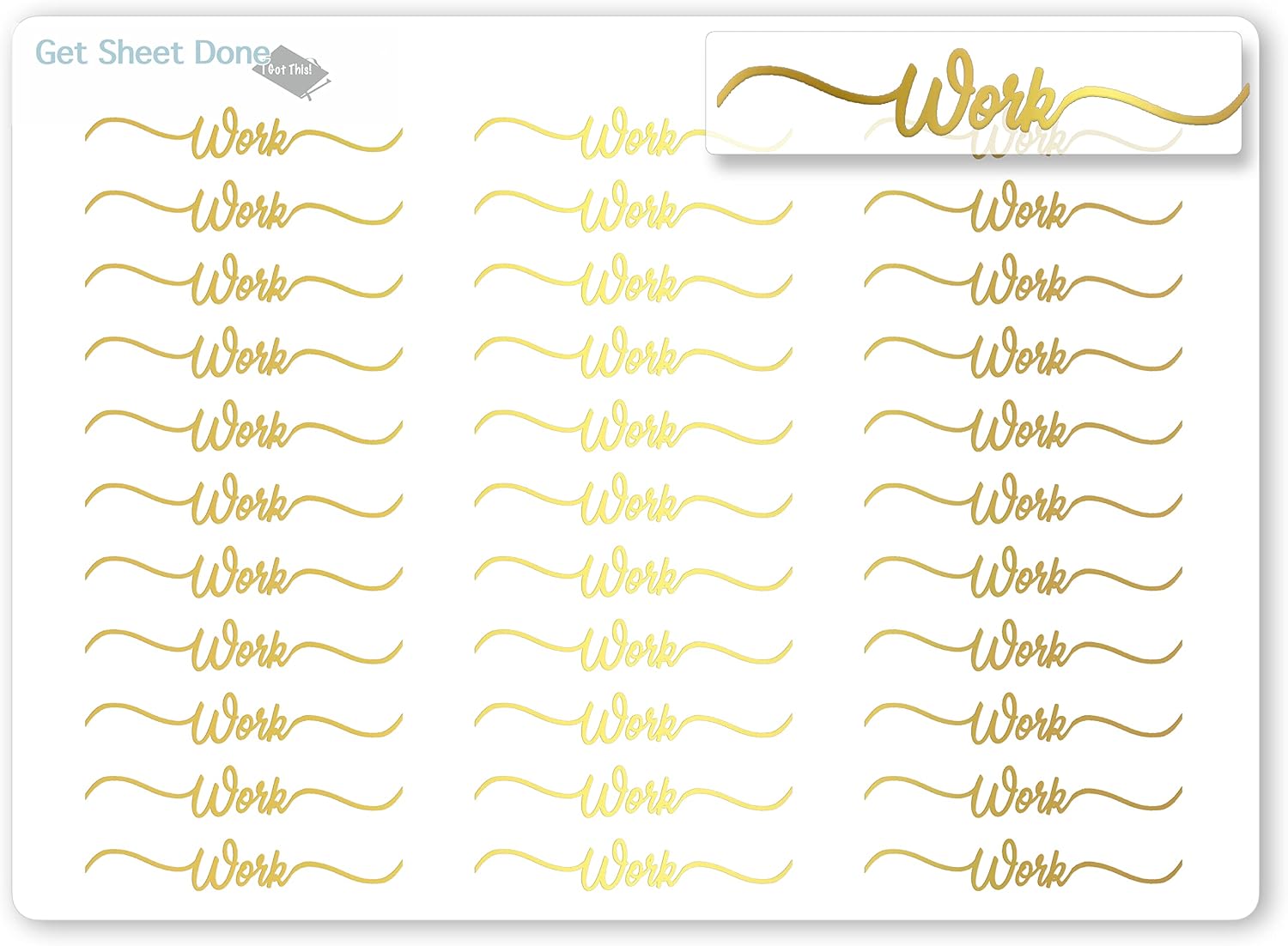 Amazon.com: Work Day Script Planner Stickers - 30 Gold Foil Transparent ...