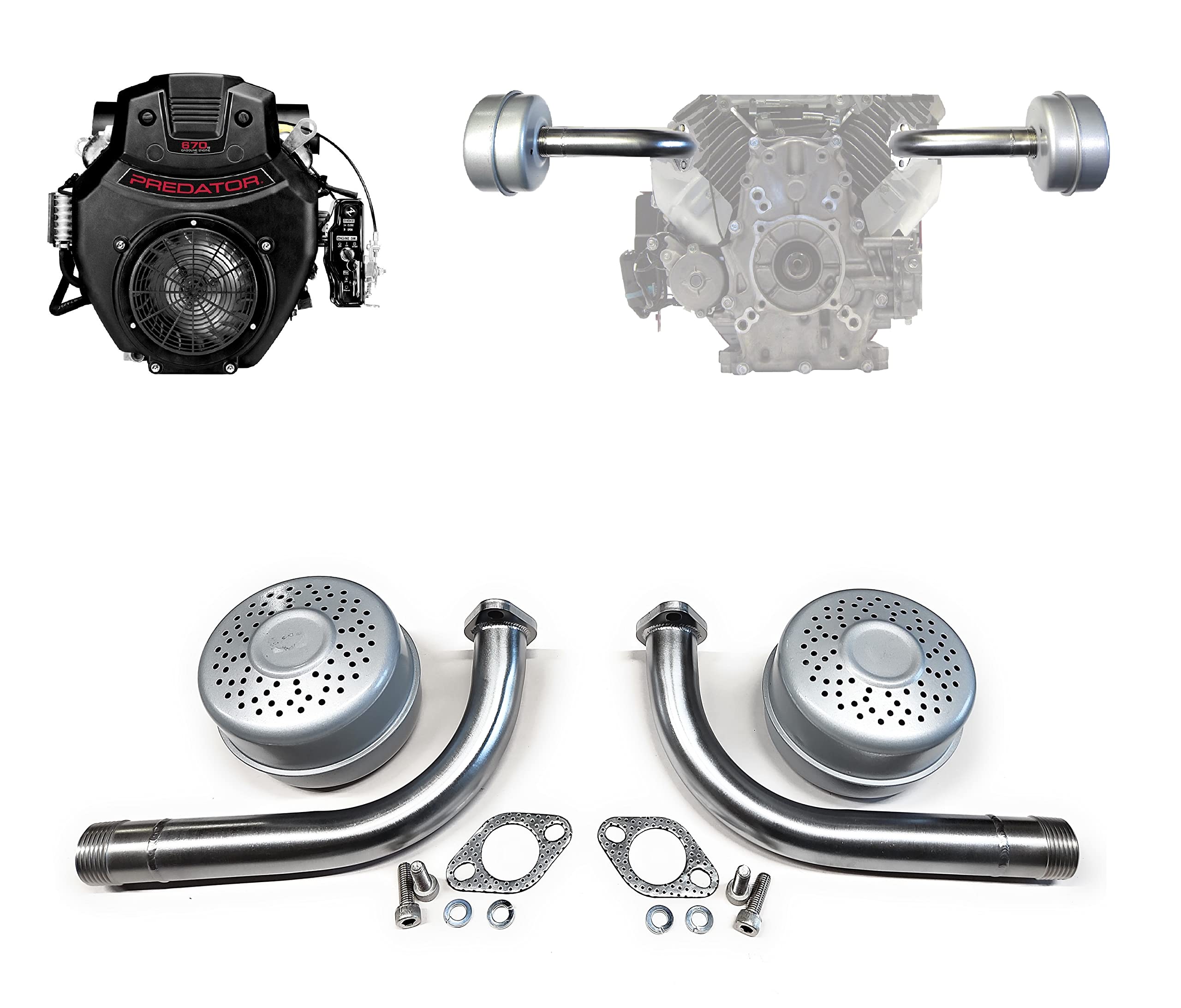 224 Predator Exhaust ARSPORT Stainless Steel 304 Exhaust System For V ...