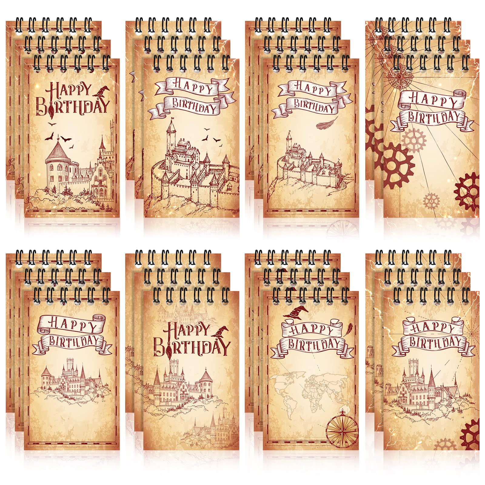 Amazon.com : 24 Pcs Wizard Party Notebooks Happy Birthday Spiral ...
