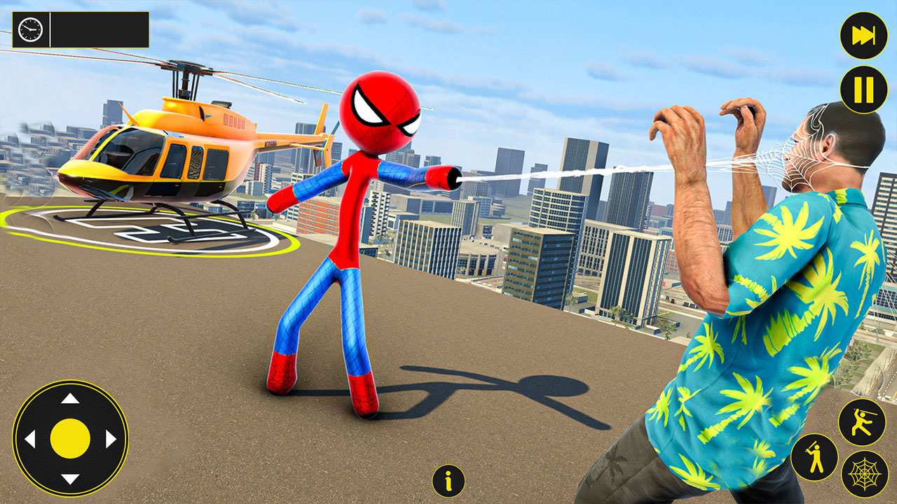 Real Flying Stick Spider Hero Fighting Game: Urban City Stickman Spider ...