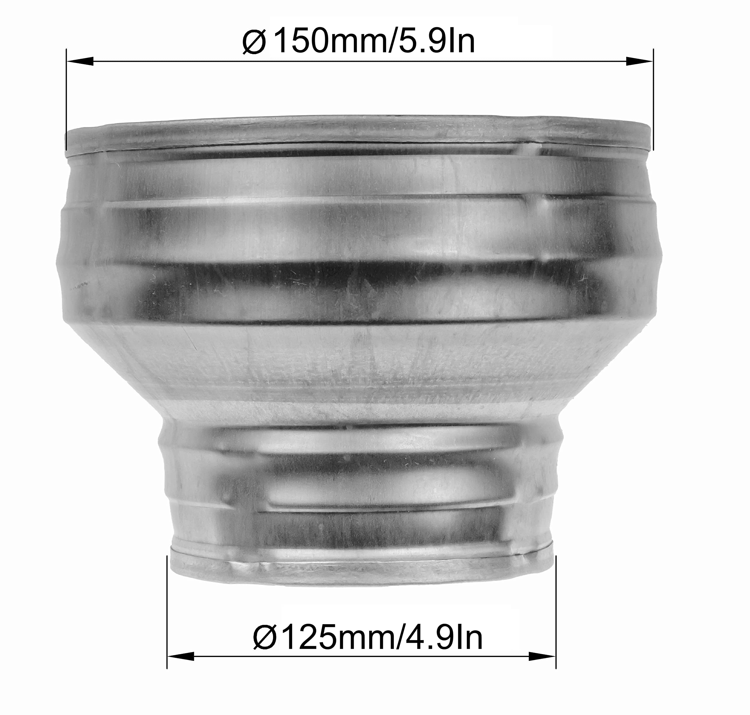 Snapklik.com : 6 To 5 Inch Duct Reducer Round Reducer Duct Fitting Pipe ...