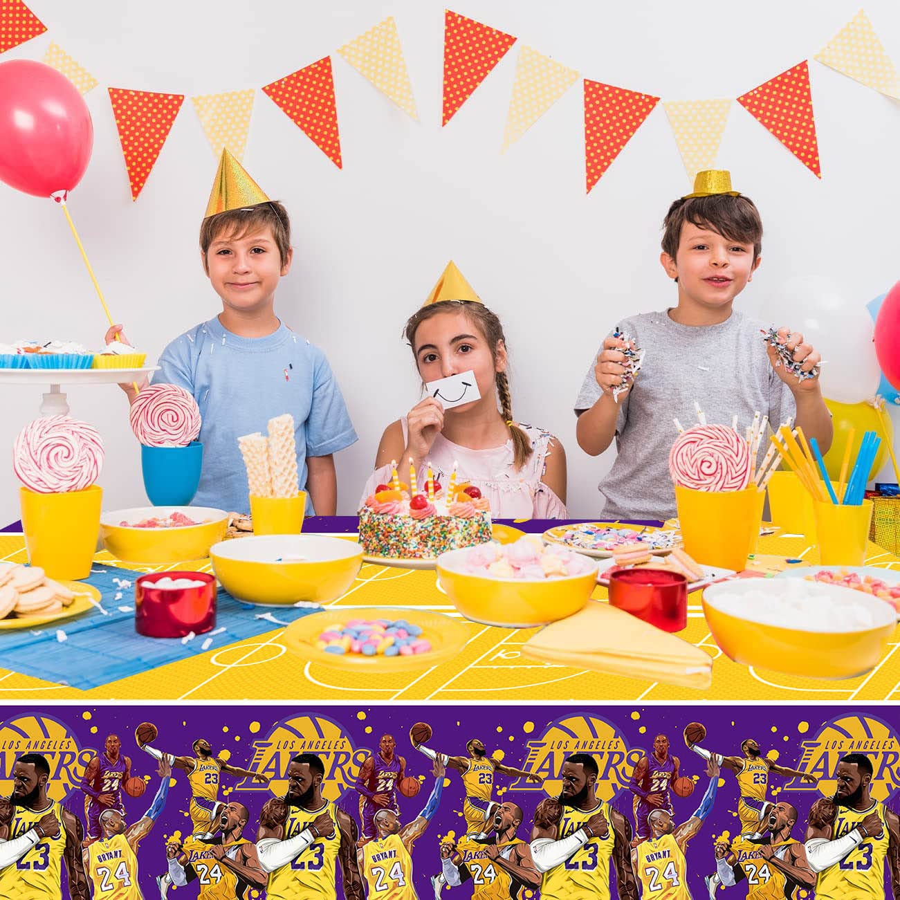 Lakers Themed Table Settings Lakers Centerpiece Etsy