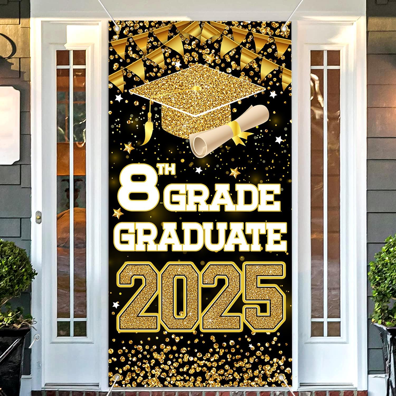 Amazon.com: PTFNY 8th Grade Graduation Backdrop Banner 8th Grade ...