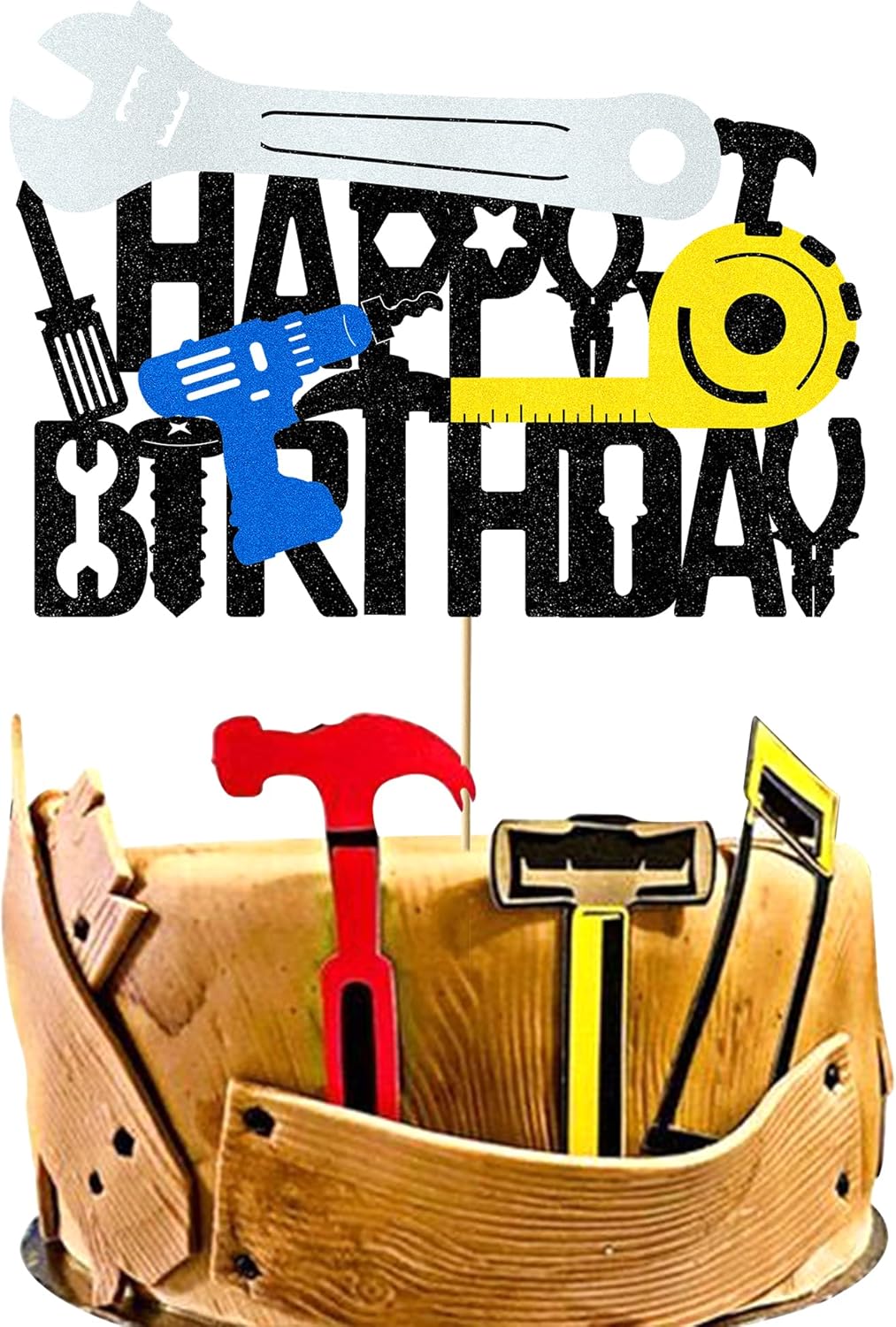 Amazon.com: Finestore168 Tool Cake Topper with Wrench Drill Tape ...