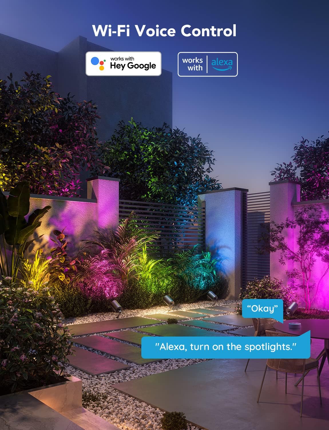Govee Paquete de luces LED inteligentes para exteriores, luces LED para ...