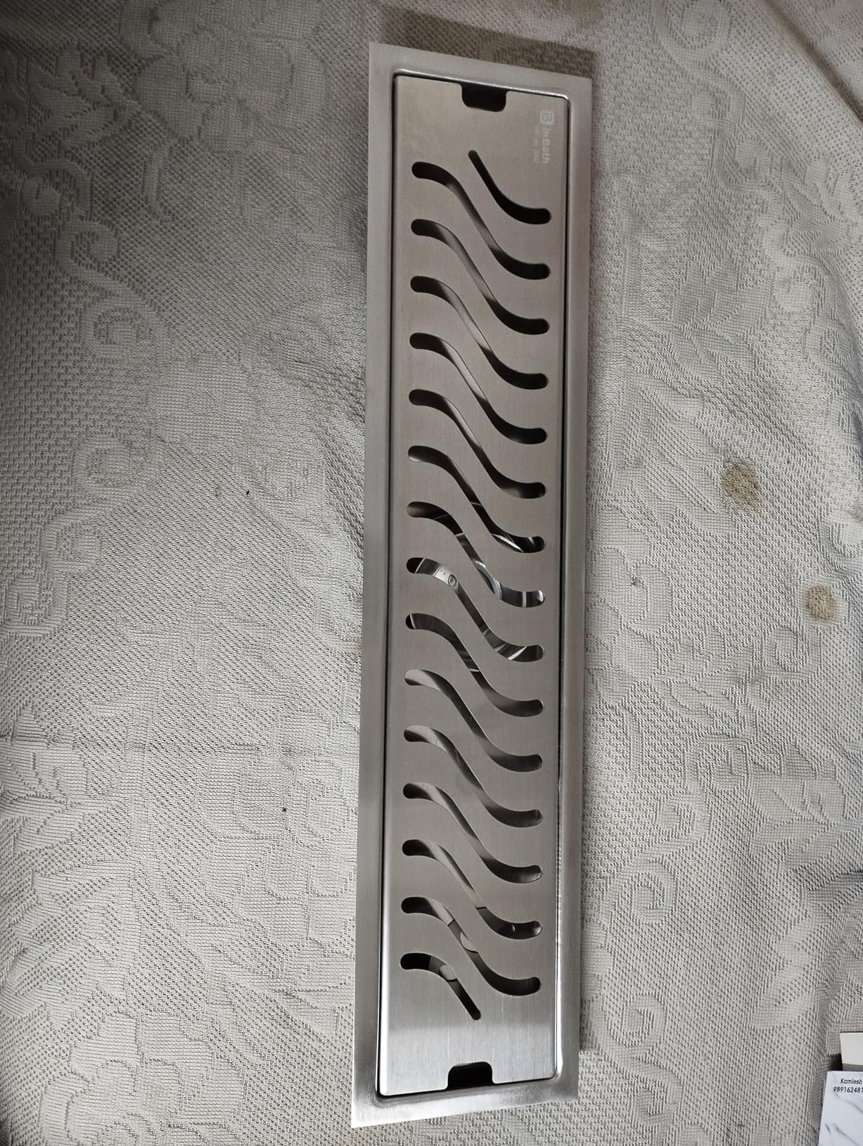 InBath Wave Shower Drain Channel with Collar| 18x4 Inches Shower ...