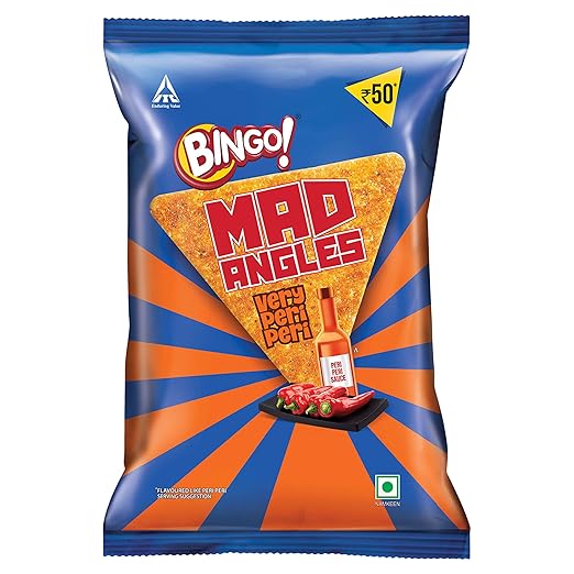 Bingo Mad Angles Very Peri Peri - Spicy & Crunchy Corn-Based Triangle ...