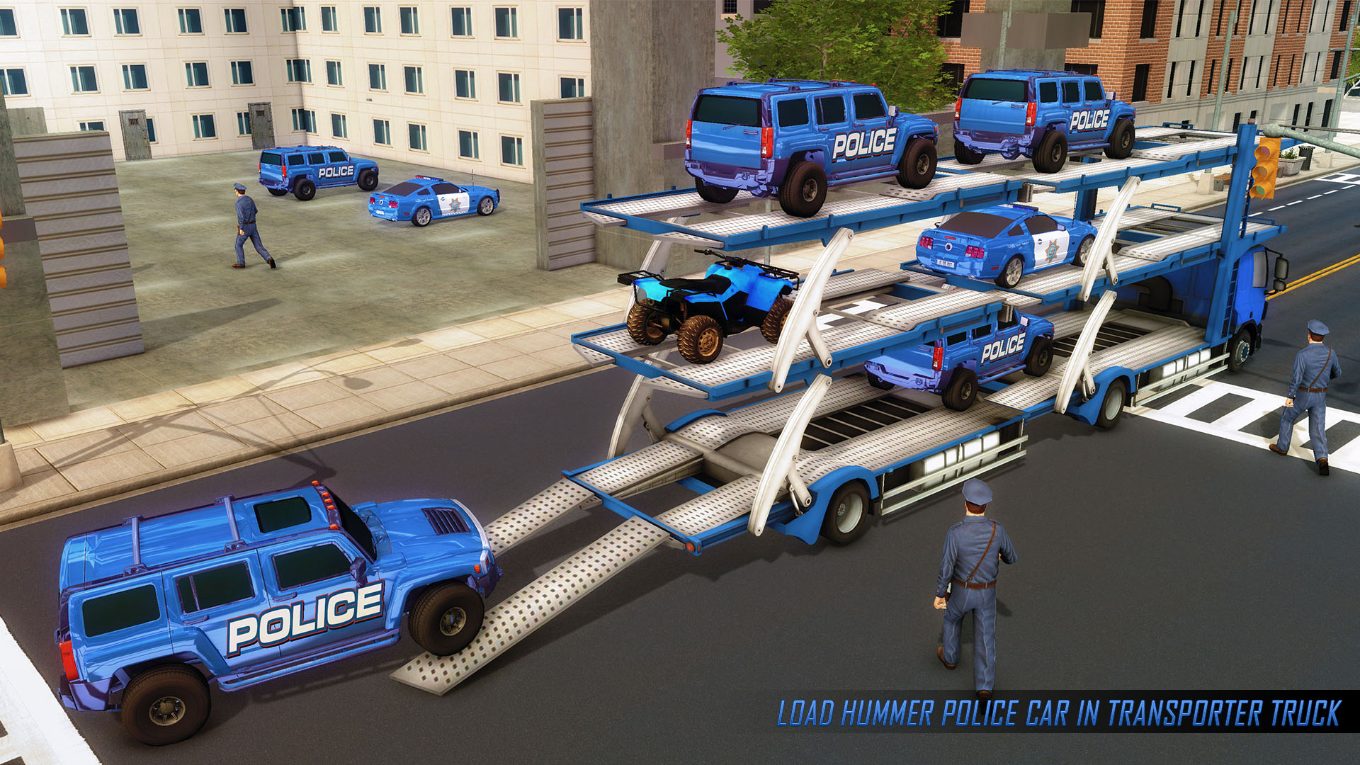 US Police Multi Level Car, ATV Quad Bike, Hummer Cargo Transporter ...