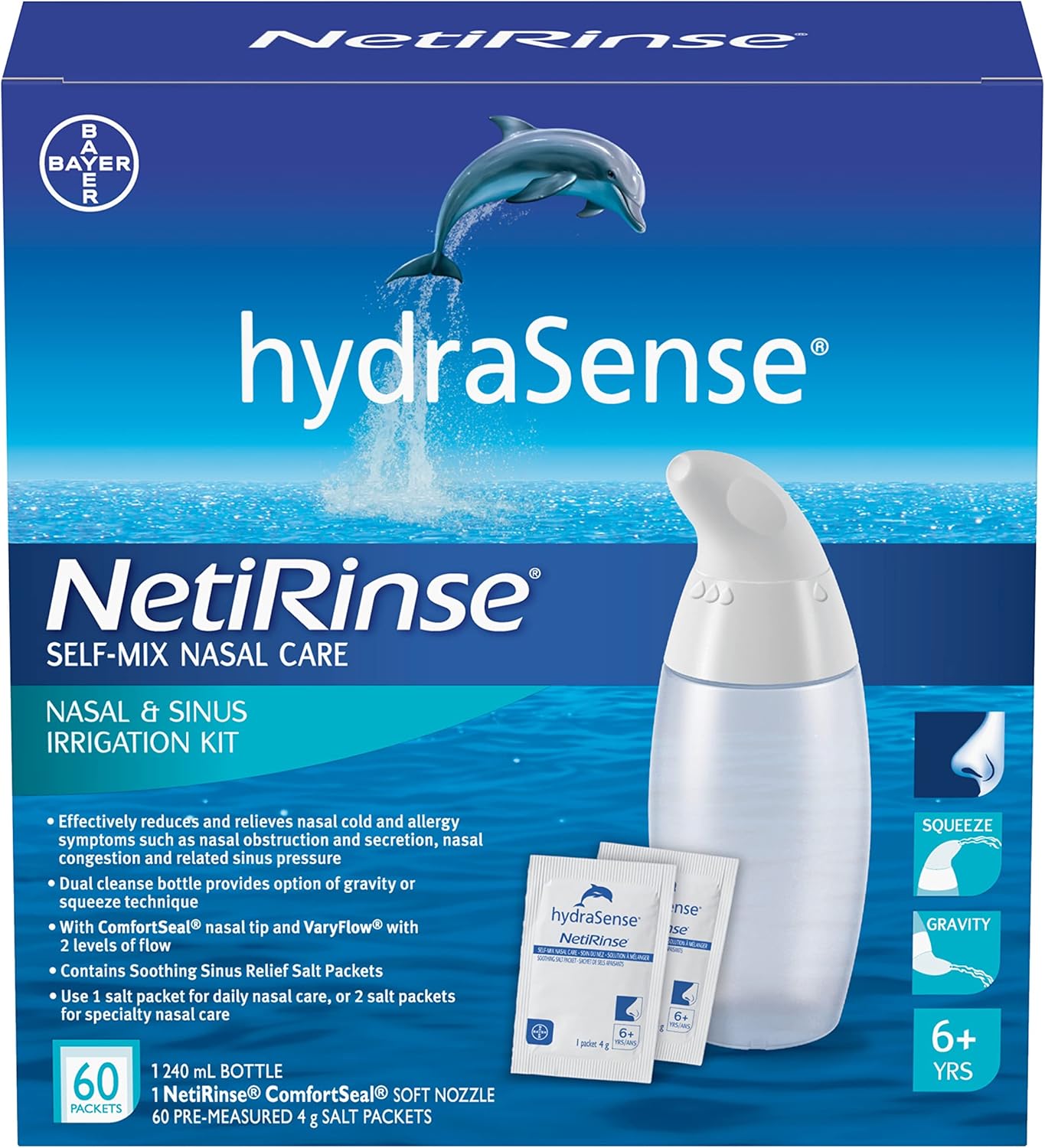 Amazon.com: hydraSense NetiRinse 2-in-1 Nasal and Sinus Irrigation Kit ...