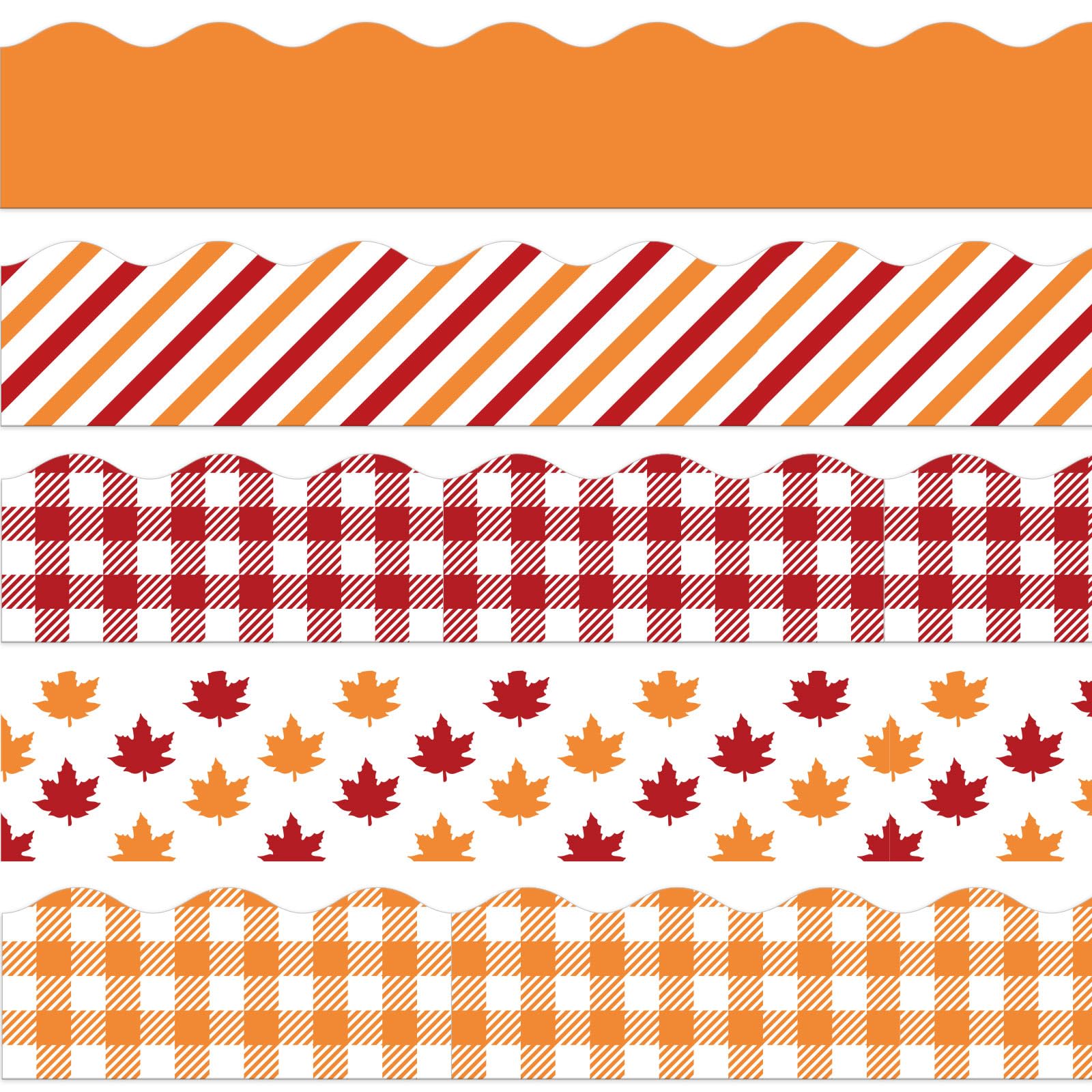 Amazon.com: AnyDesign 69Ft Fall Bulletin Board Borders Maple Leaves ...
