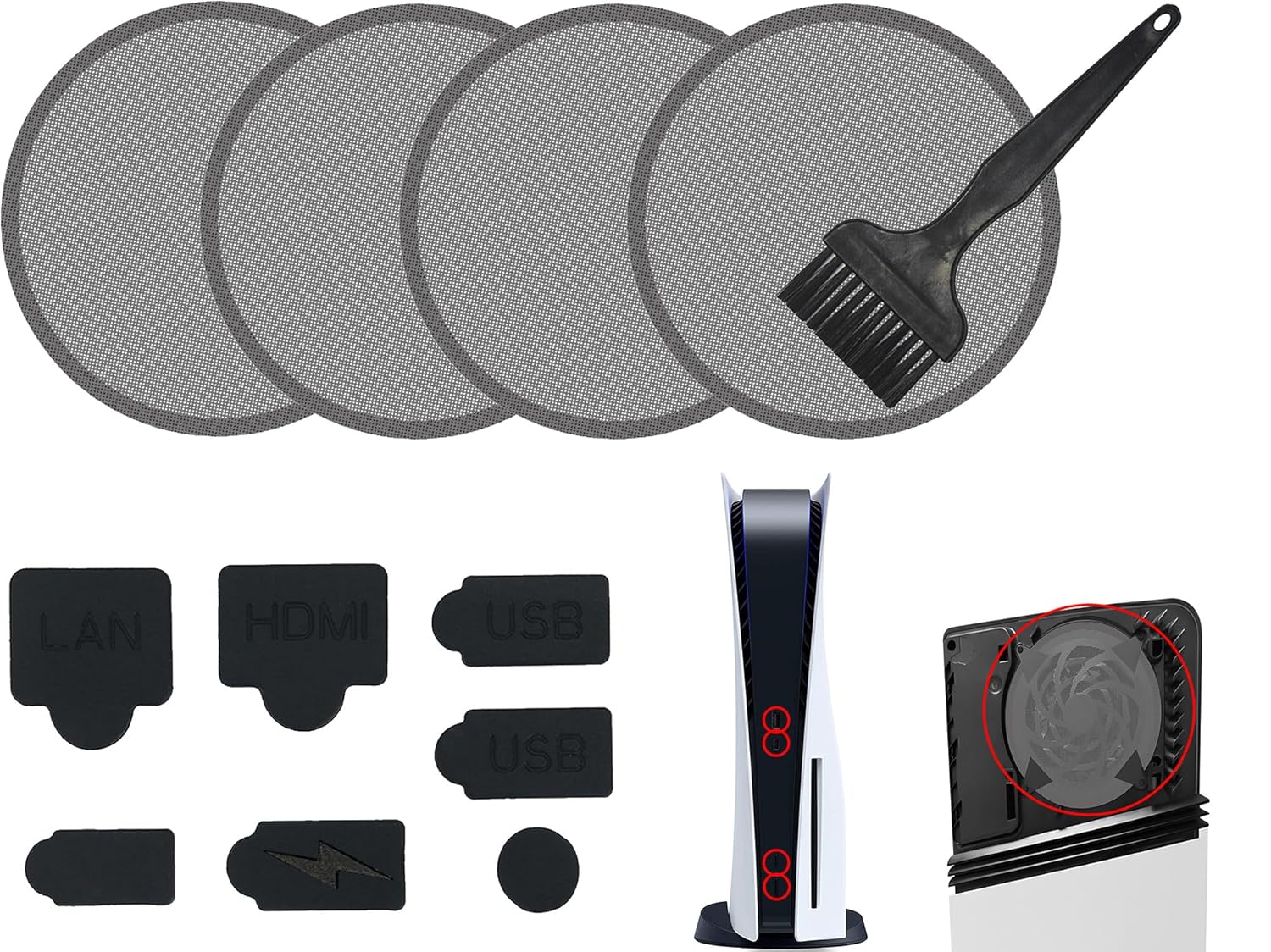 Amazon.com: Prinxse Third-Party Dust Cover Kit for PlayStation 5 ...