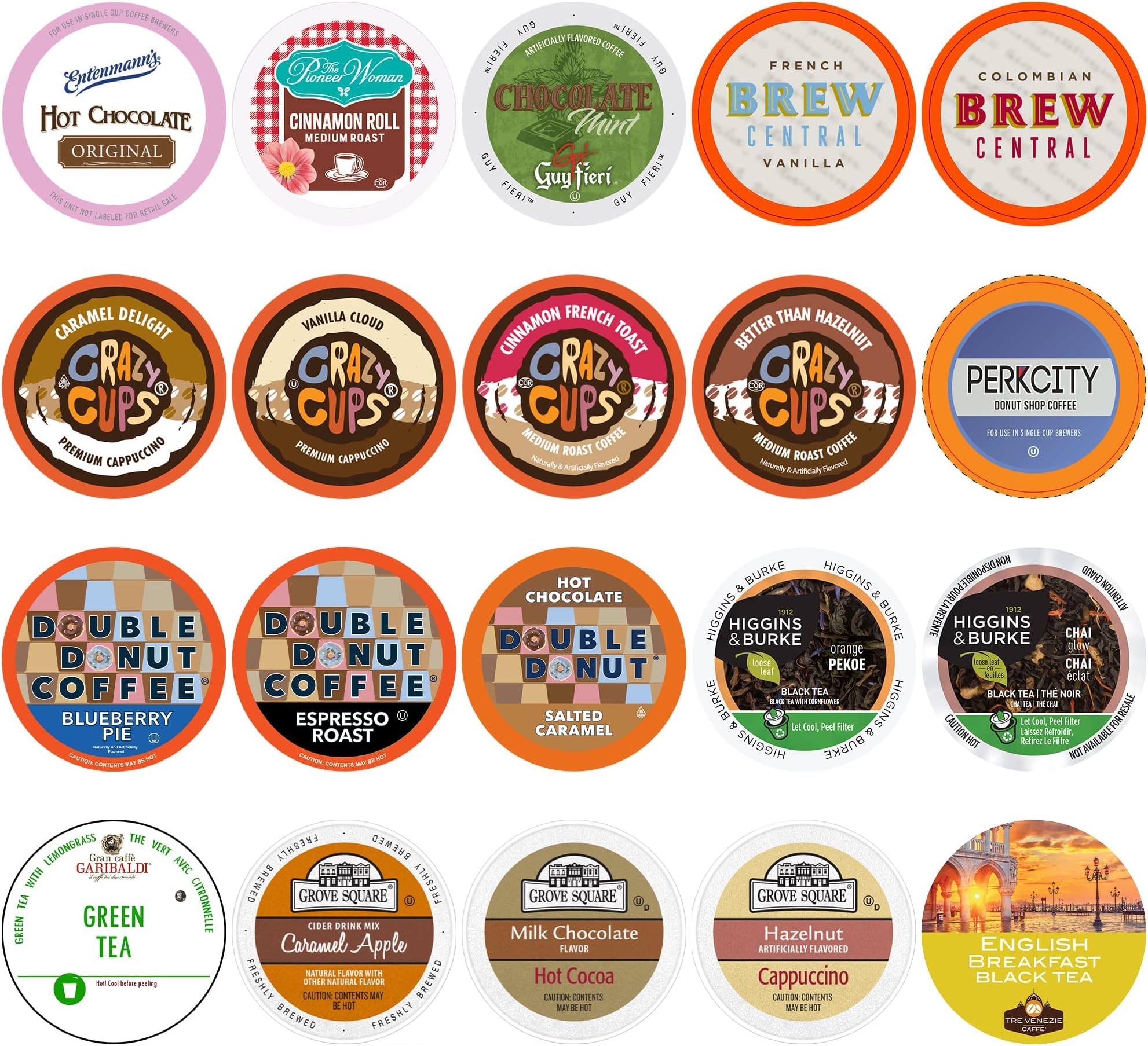 Amazon.com: Perfect Samplers Tea Pods, Cider, Hot Chocolate, Cappuccino ...