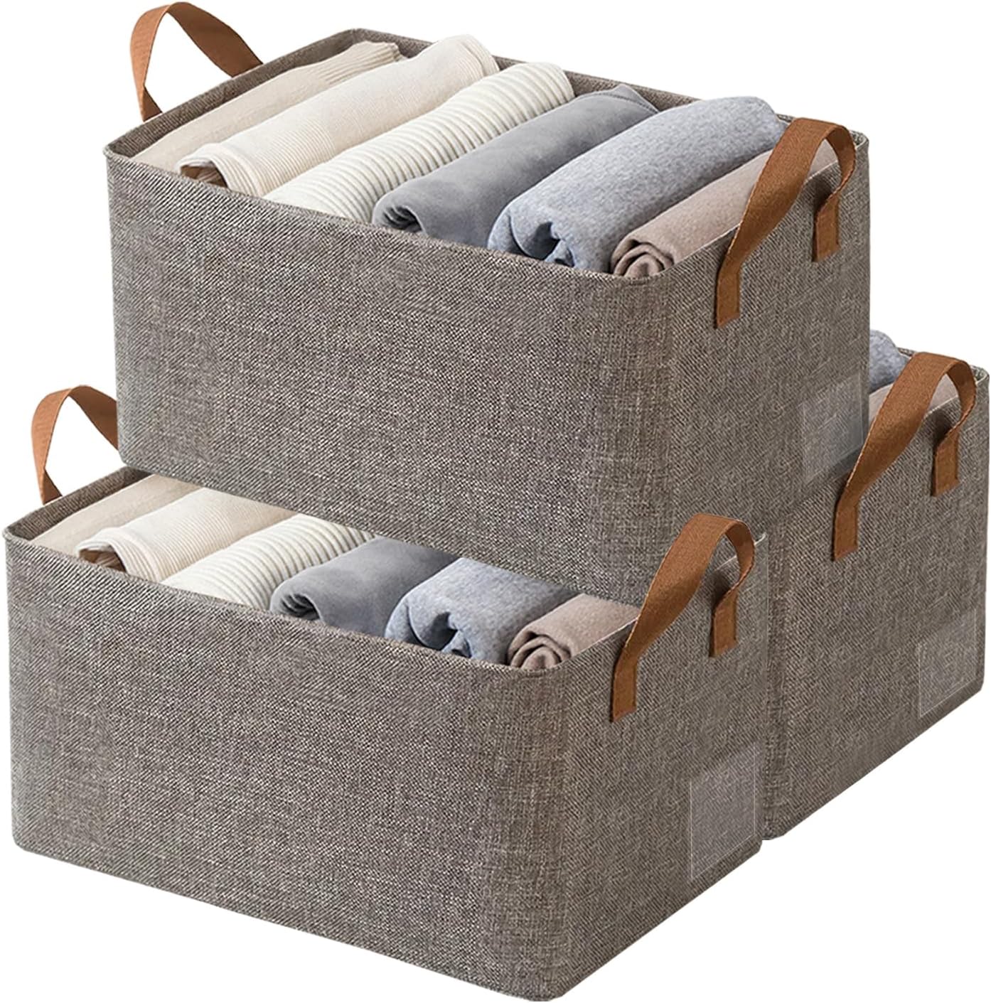 Amazon.com: MURRI&MURRDI 23L Foldable Fabric Storage Bins with Metal ...