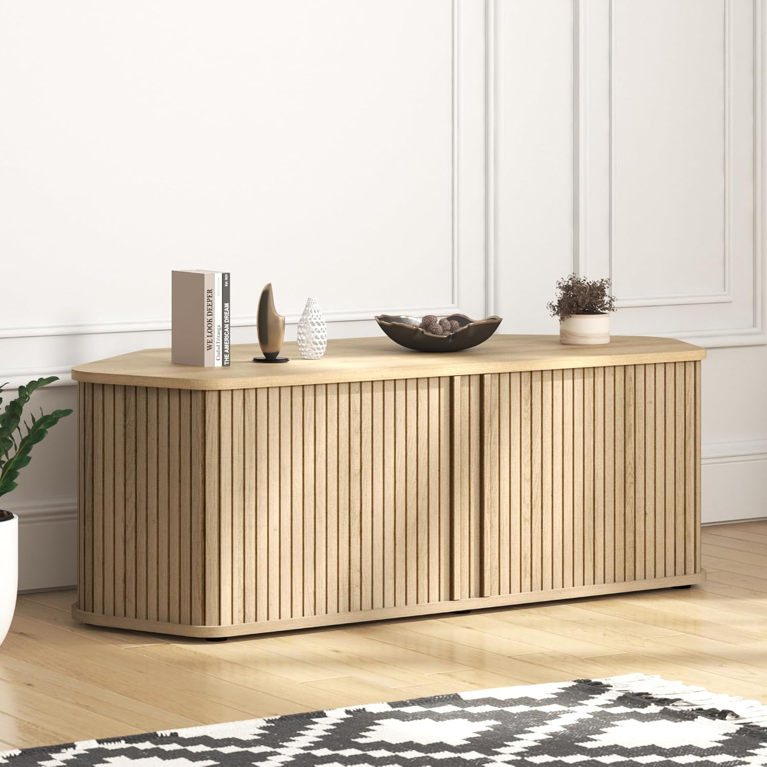 Amazon.com: VERTOXIA Corner TV Stand 43 Inch, Mid Century Corner ...