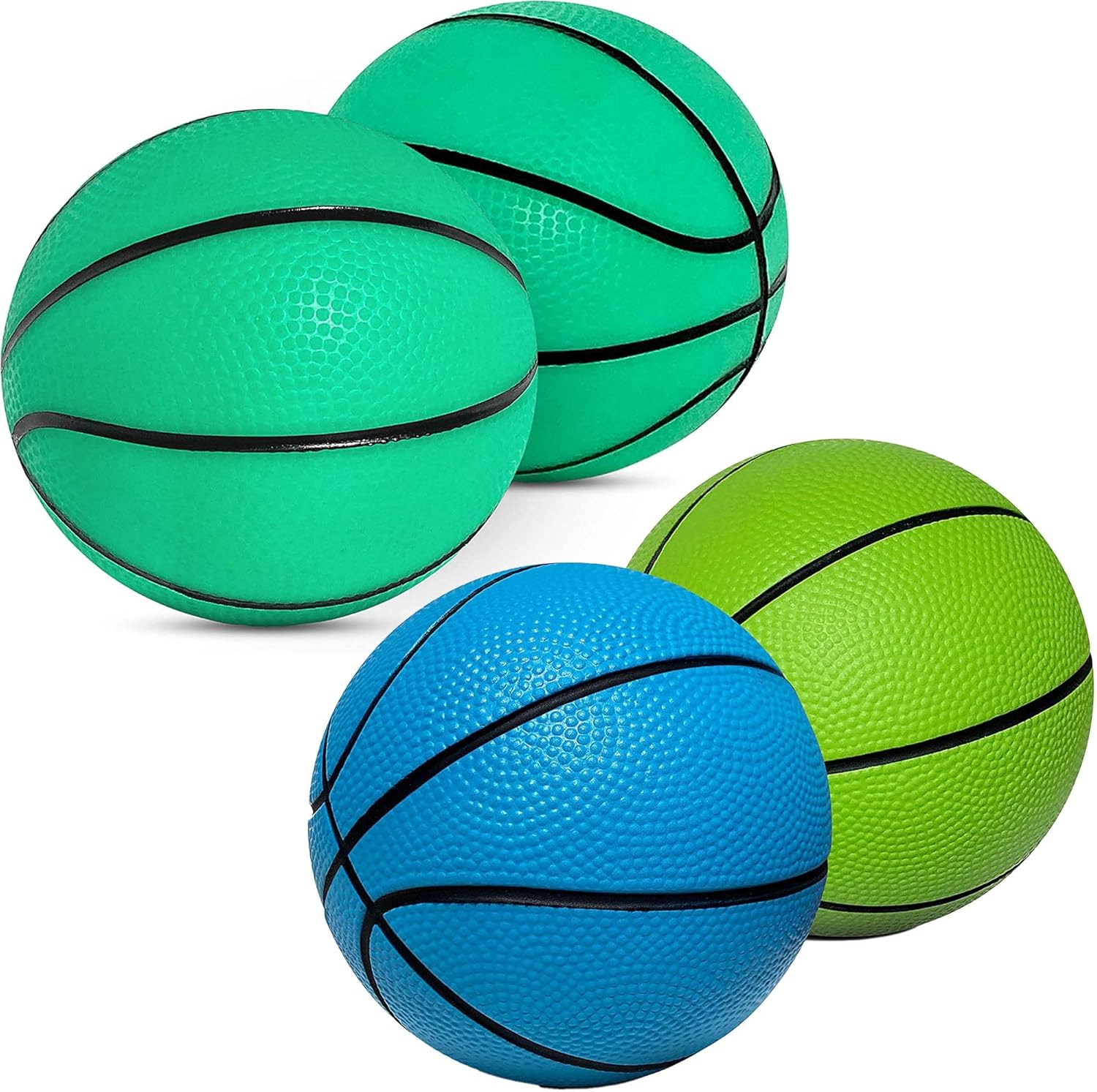 Amazon.com: Botabee 5 Inch Foam Mini Basketball 2 Pack (Green & Blue ...