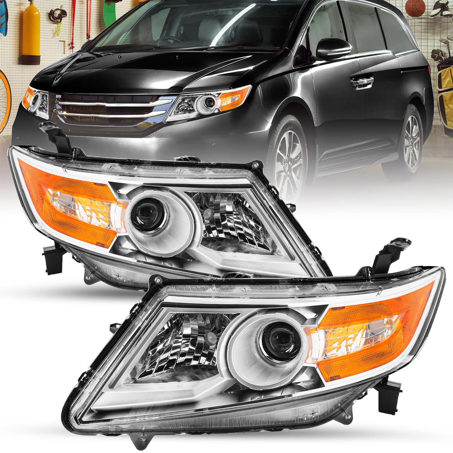 Amazon.com: SOCKIR Headlight Assembly Fit 2011-2017 Honda Odyssey OE ...