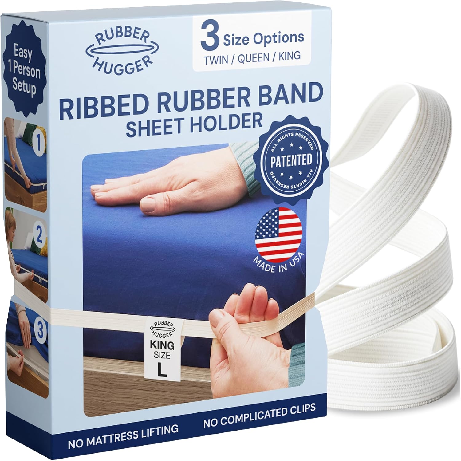 RUBBER HUGGER Bed Sheet Holder for L King Size Mattress – Anti-Slip ...