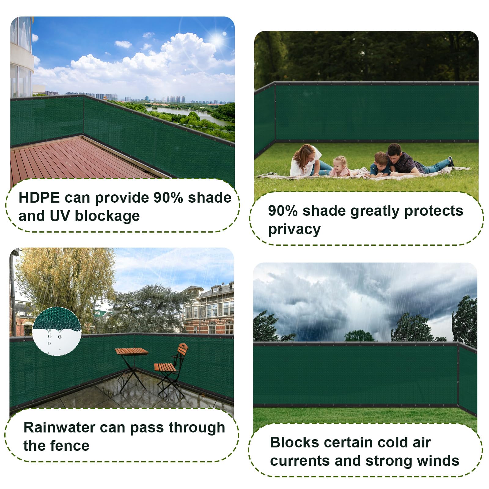 Snapklik.com : SUNLAX Privacy Fence Screen 6x25FT Heavy Duty Mesh Fence ...