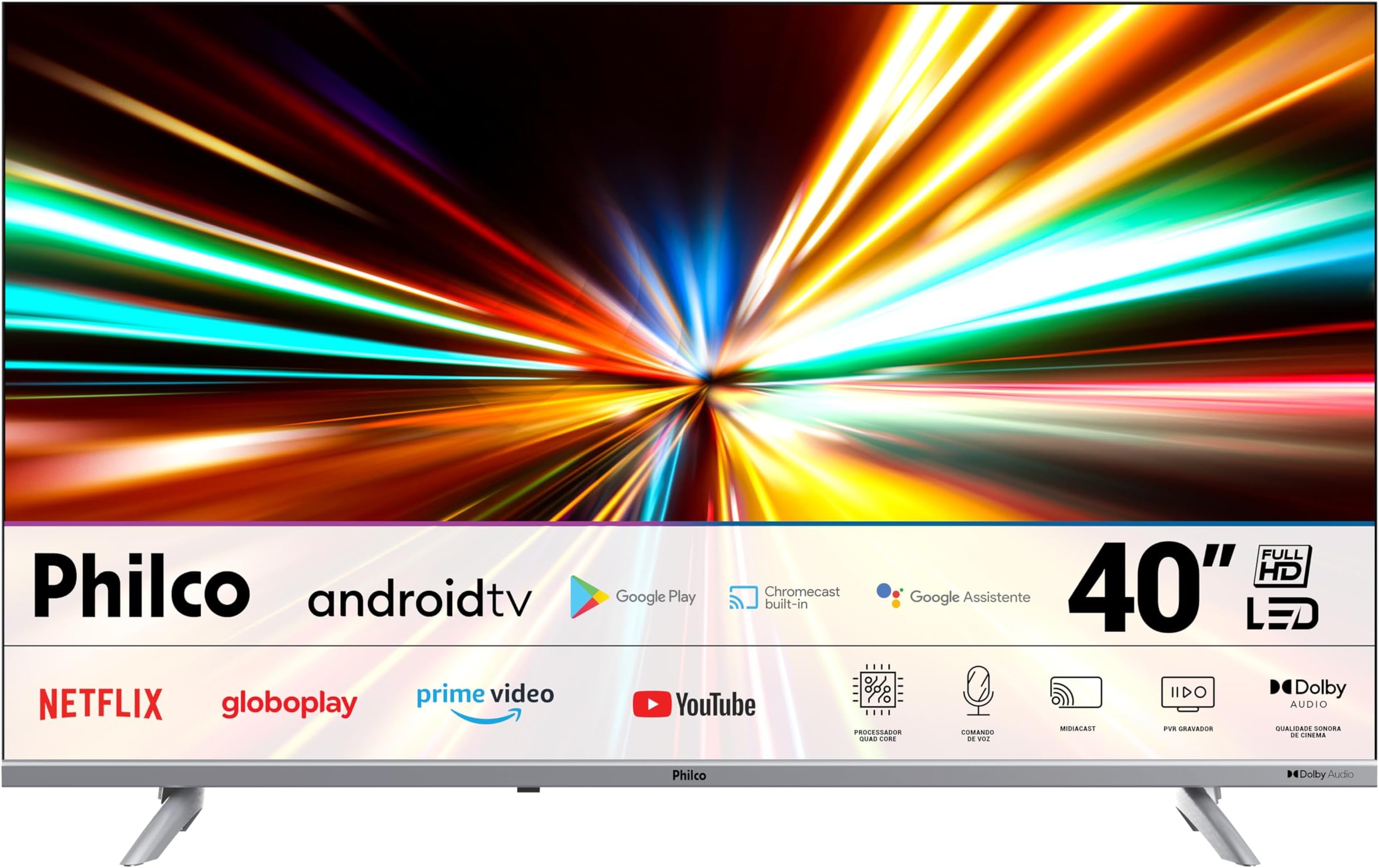 Smart TV 40” Philco Android TV PTV40E3AAGSSBLF LED Dolby Áudio | Amazon ...