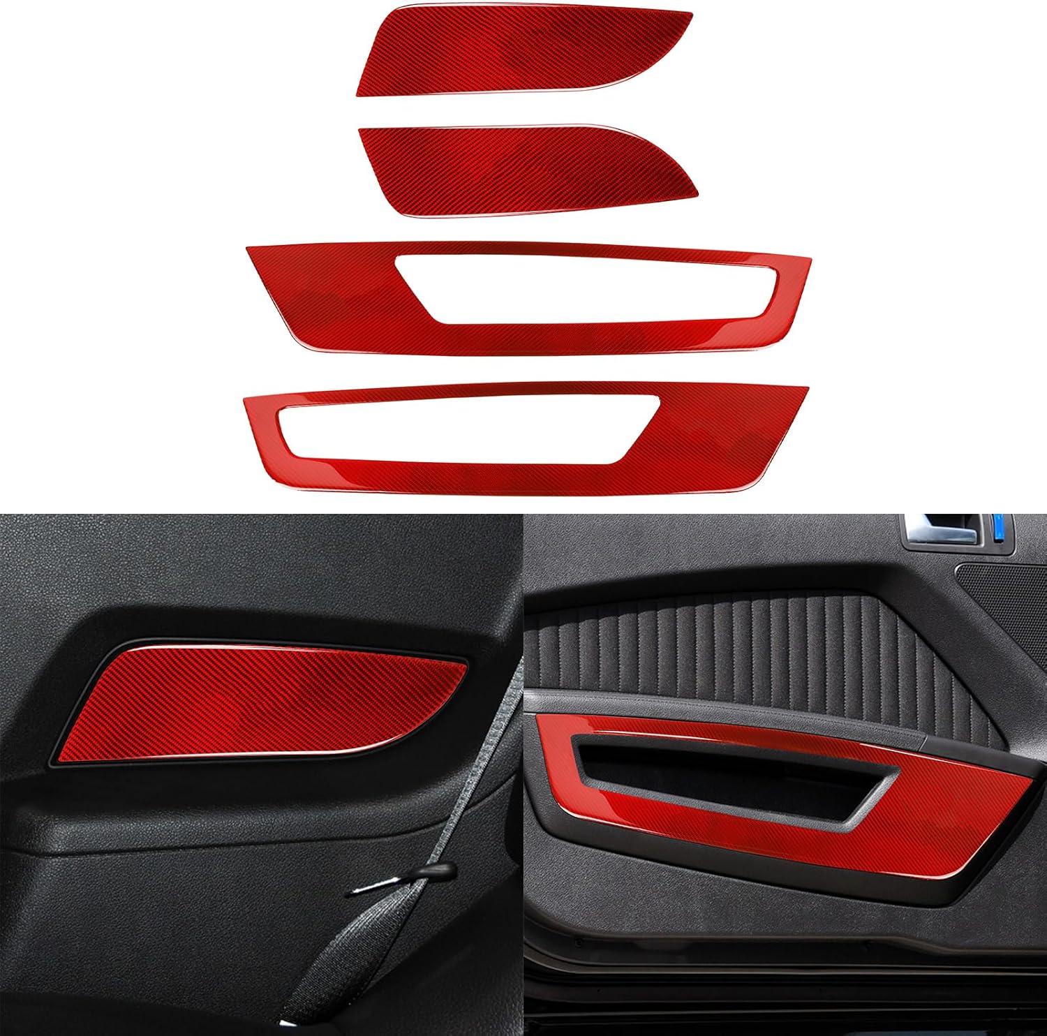 Amazon.com: NVCNX Real Premium Carbon Fiber Car Front Rear Door Panel ...