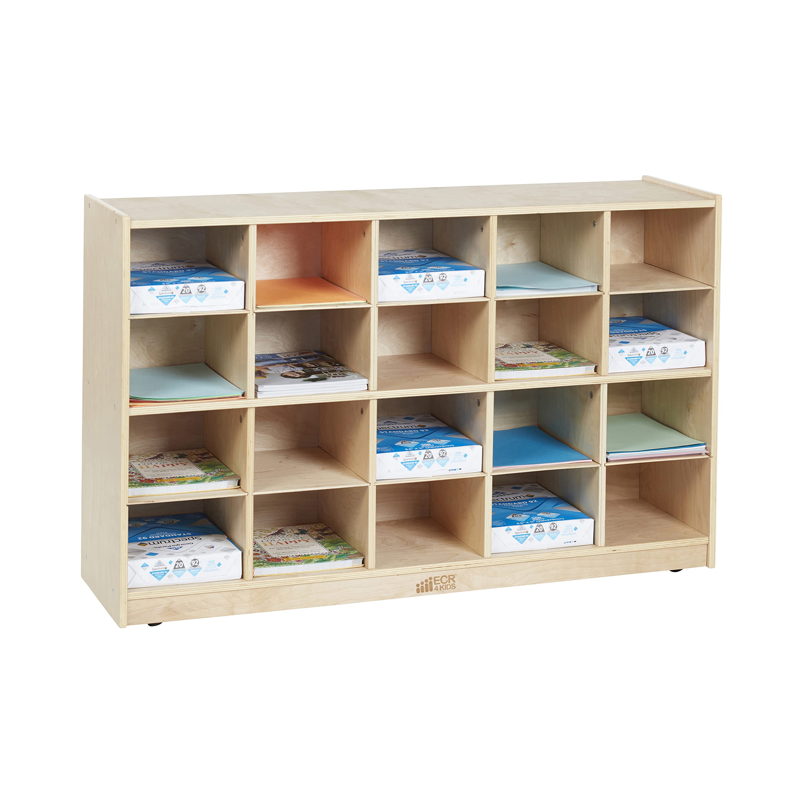 Buy ECR4Kids Birch 20 Cubby Tray Cabinet, Kids Toy Storage Orgaznier ...