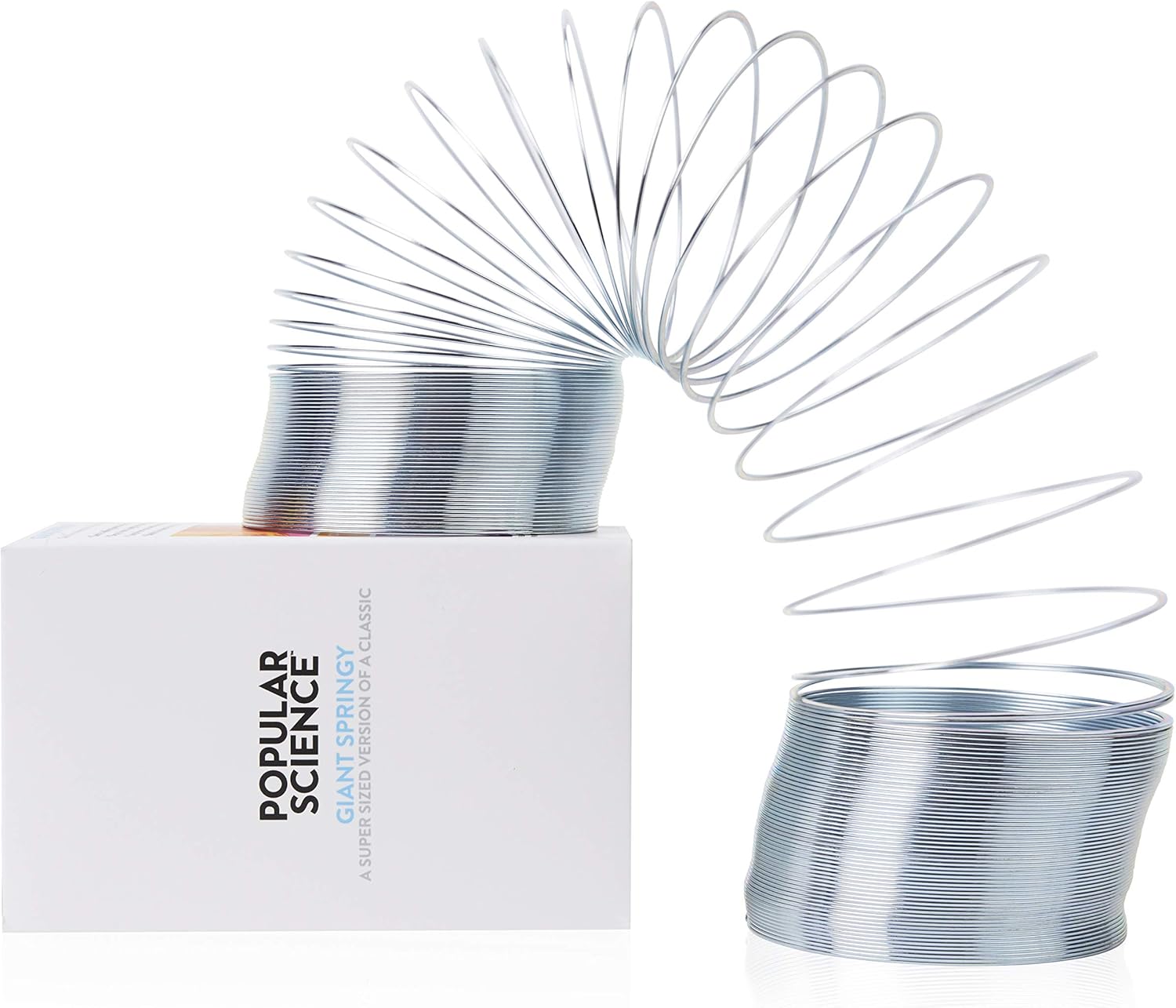 POPULAR SCIENCE Giant Springy Large Metal Coiled Helix Toy, Silver – TopToy