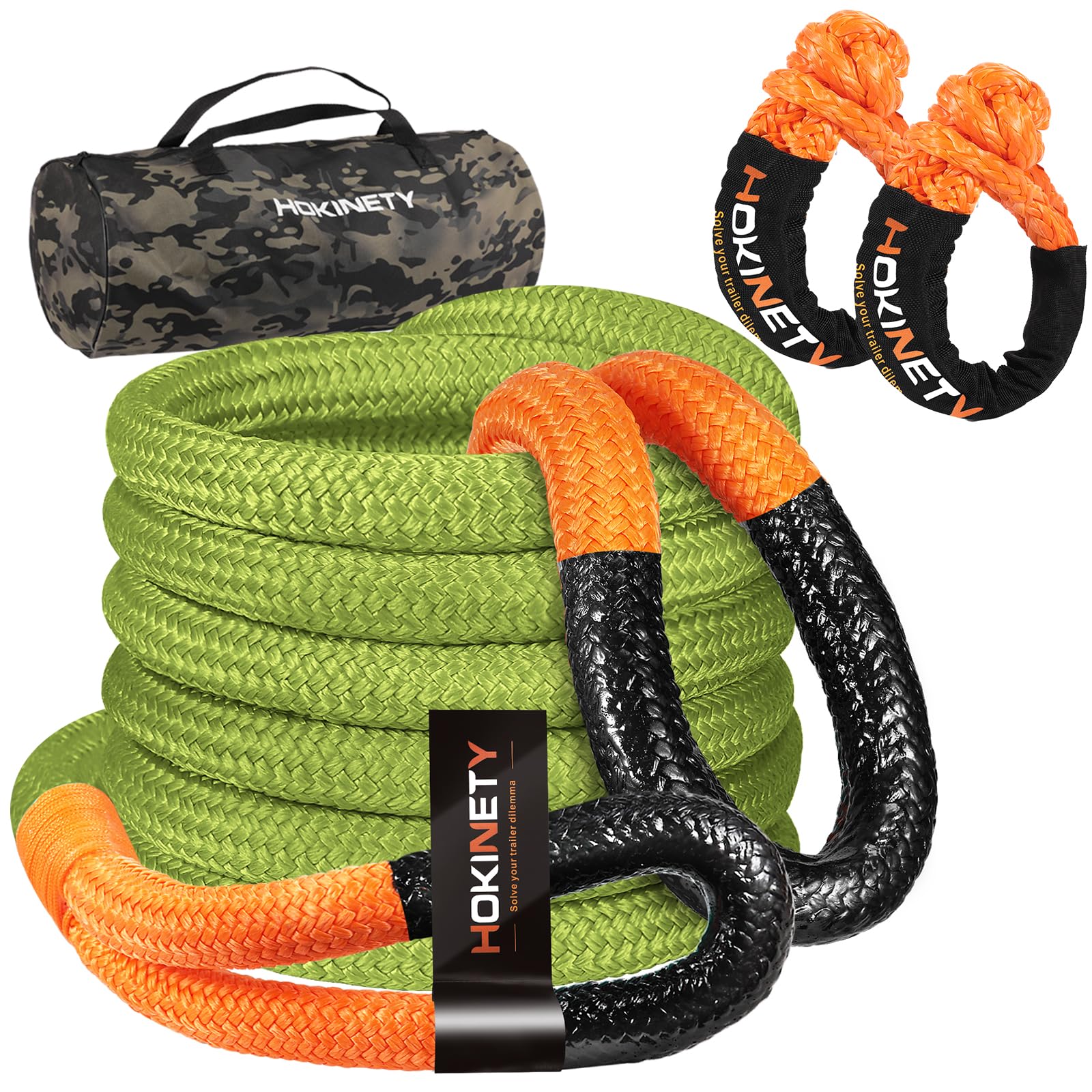 Amazon.com: Kinetic Recovery Tow Rope: 1-1/8" x 30ft 48000LBS Snatch ...