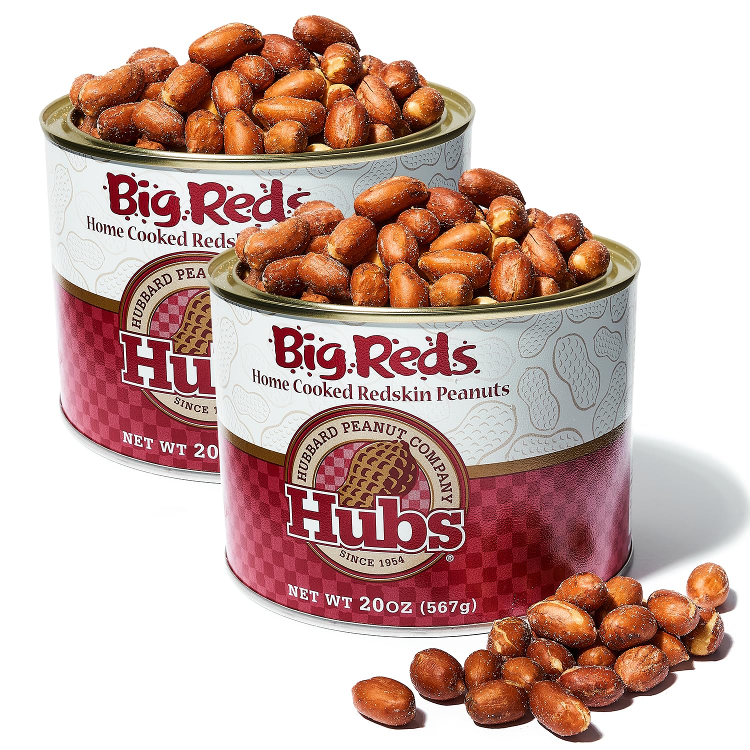 Amazon.com : Hubs Peanuts Big Reds - Premium Virginia Nuts with Red ...