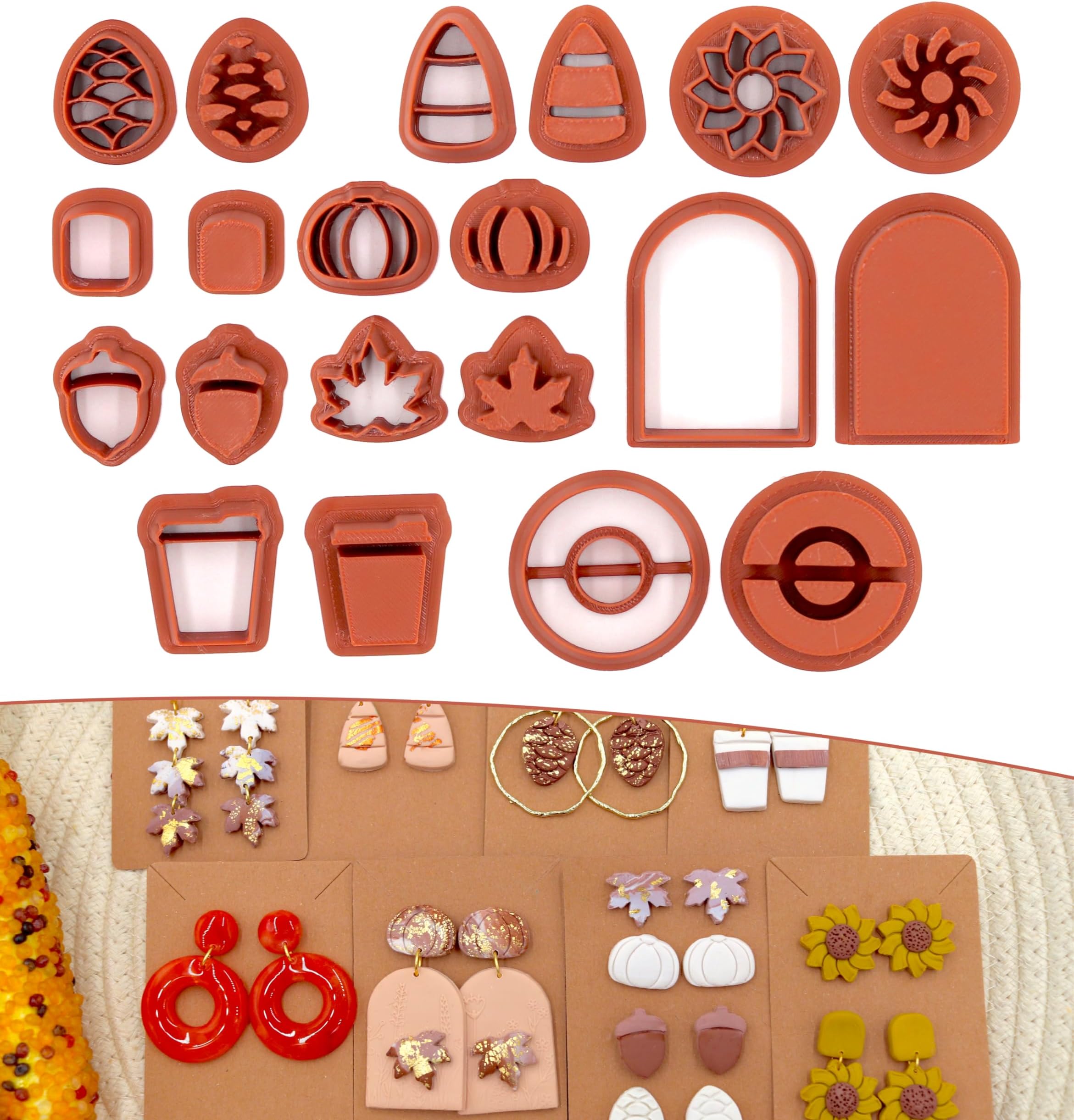 Amazon.com: Asemly Polymer Clay Earring Cutters with Pushers - 10 ...