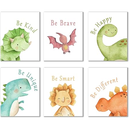 Amazon.com: Dinosaur Posters Room Décor | Kids Motivational Wall Art ...