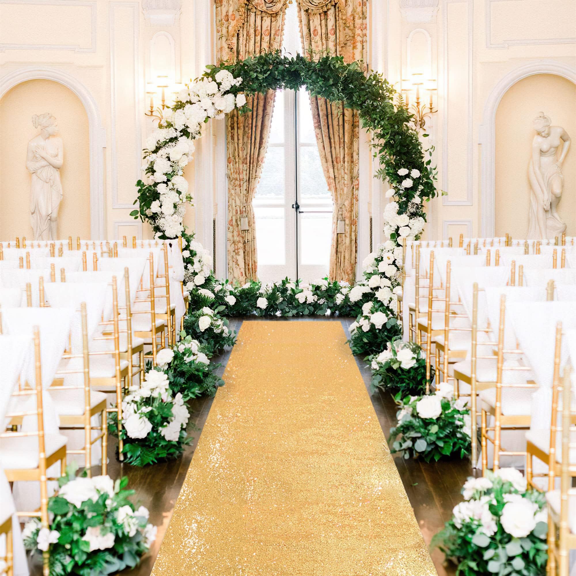 Amazon.com: Gold Carpet Runner for Party Sequin Gold Aisle Runner 2ft x ...