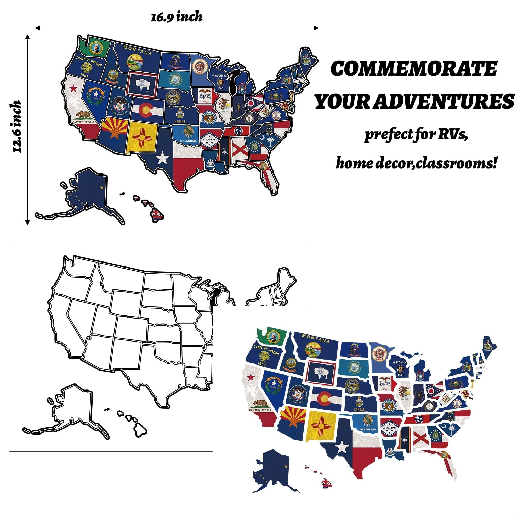 Snapklik.com : RV State Travel USA Map Sticker