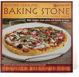 Amazon.com: PizzaCraft Round Pizza Baking Stone with Stainless Steel ...