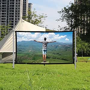 Amazon.com: Projector Screen 61 inch,Indoor and Outdoor Projection ...