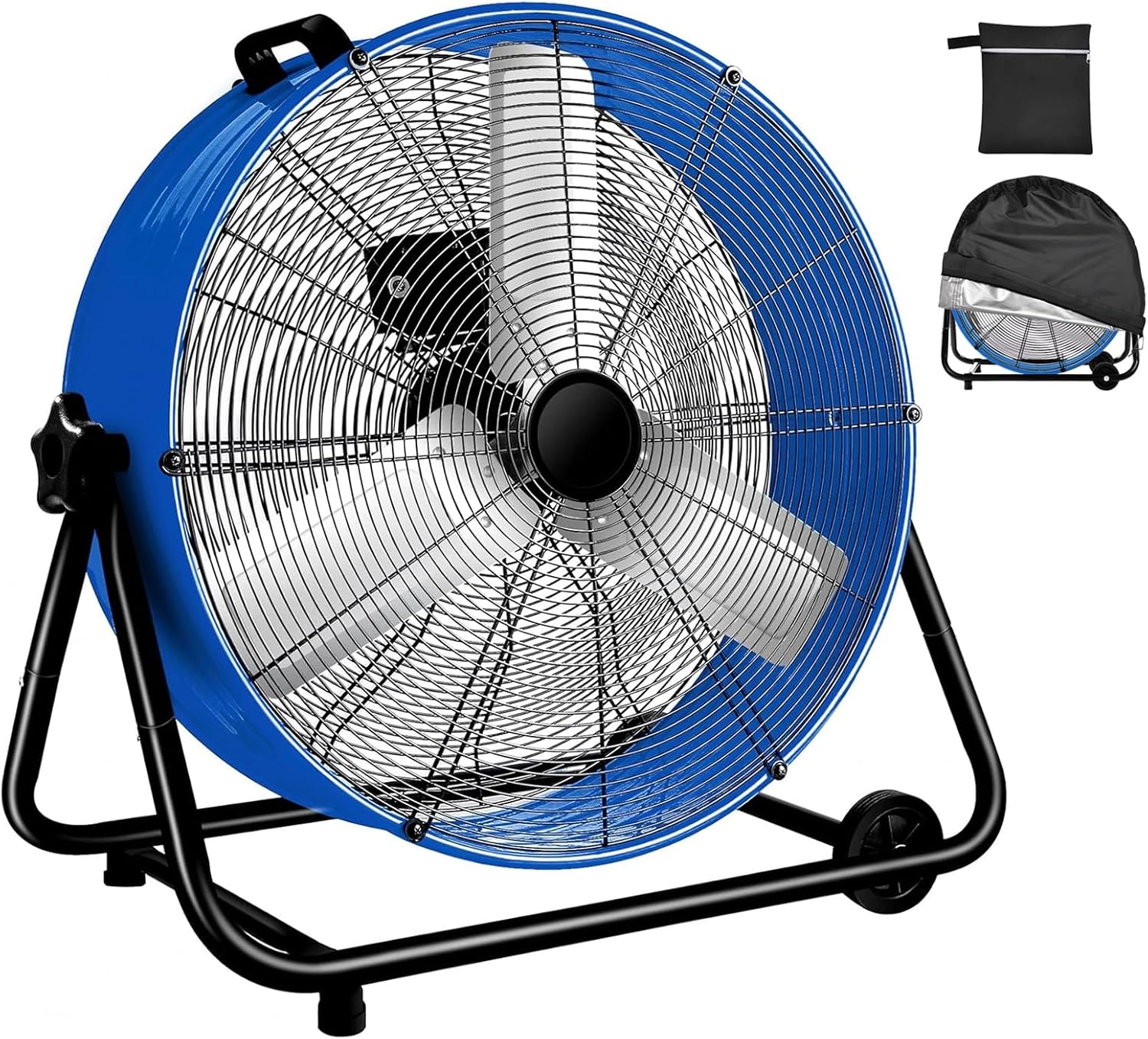 WARMLREC Industrial Fan 24 Inch Heavy Duty Drum 3 Speed 8800 CFM Air ...