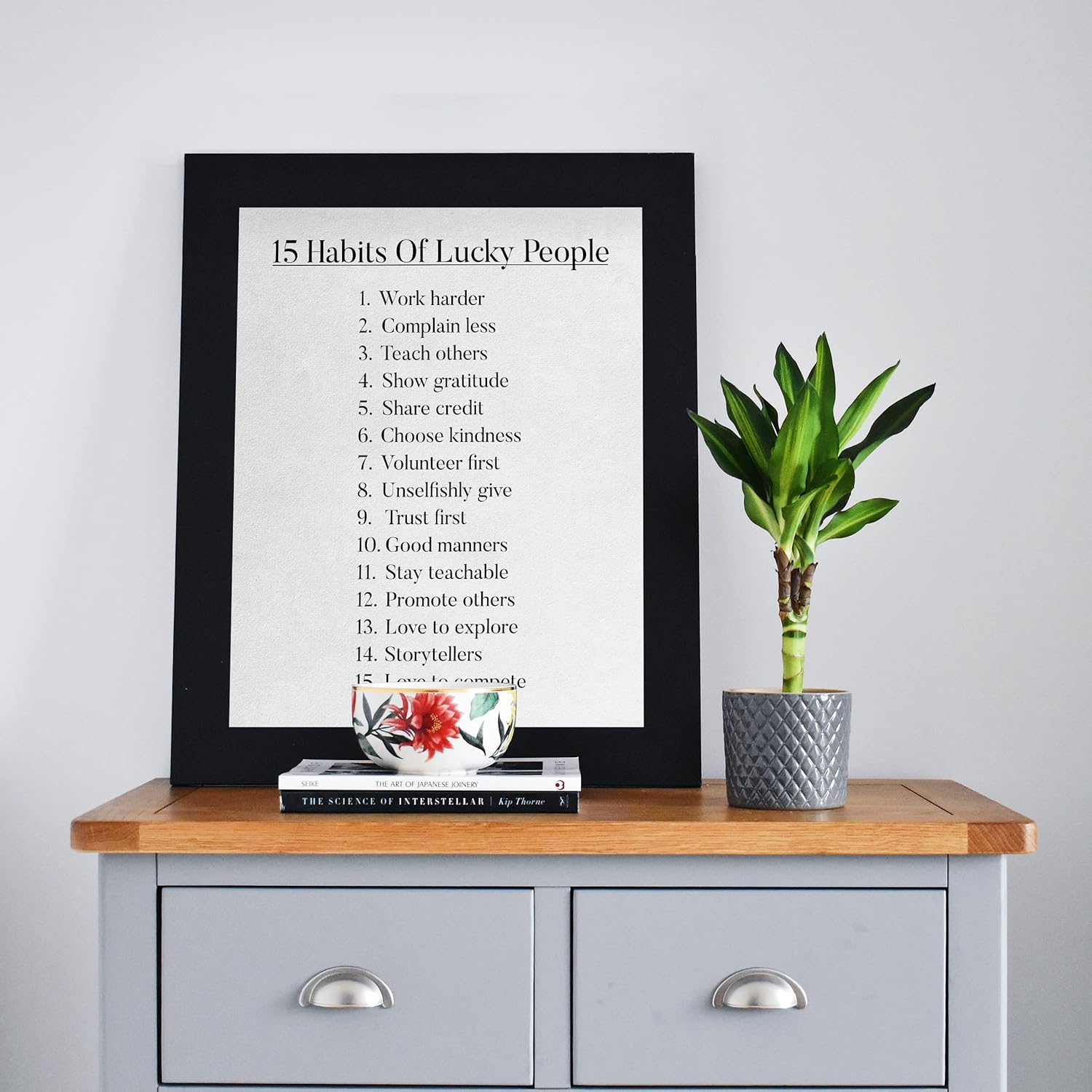 Buy 34;15 Habits of Lucky People-Inspirational Wall Art Sign -8 x 10 ...