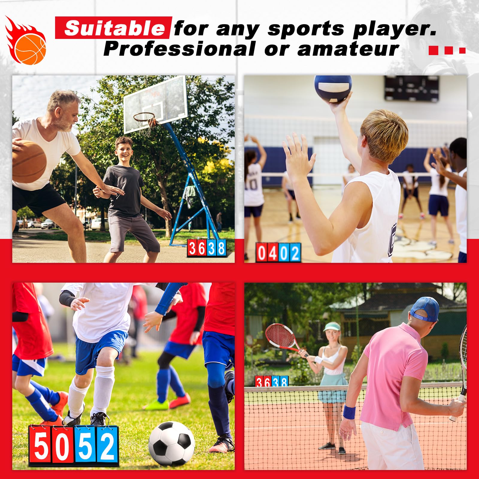 Snapklik.com : 6 Pcs Portable Scoreboard Score Keeper 4 Digital ...
