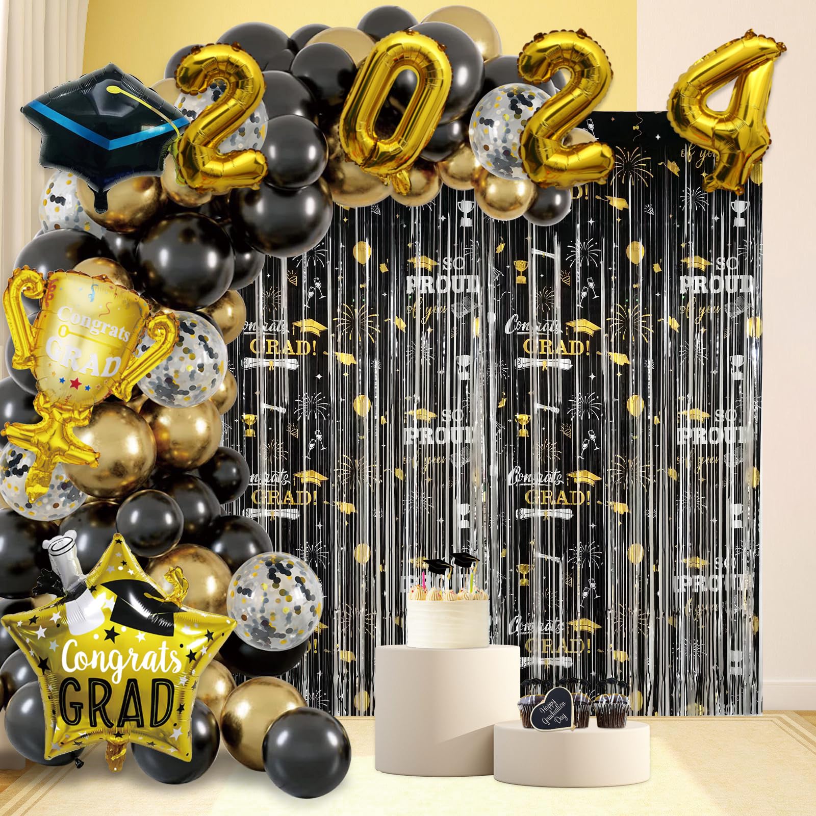Gold And Black Graduation Decorations Graduation Decorations Class Of