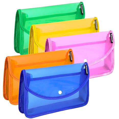 Shuban 5 Pcs Plastic Flexi Button Bag, Cheque Book Organizer Passbook ...