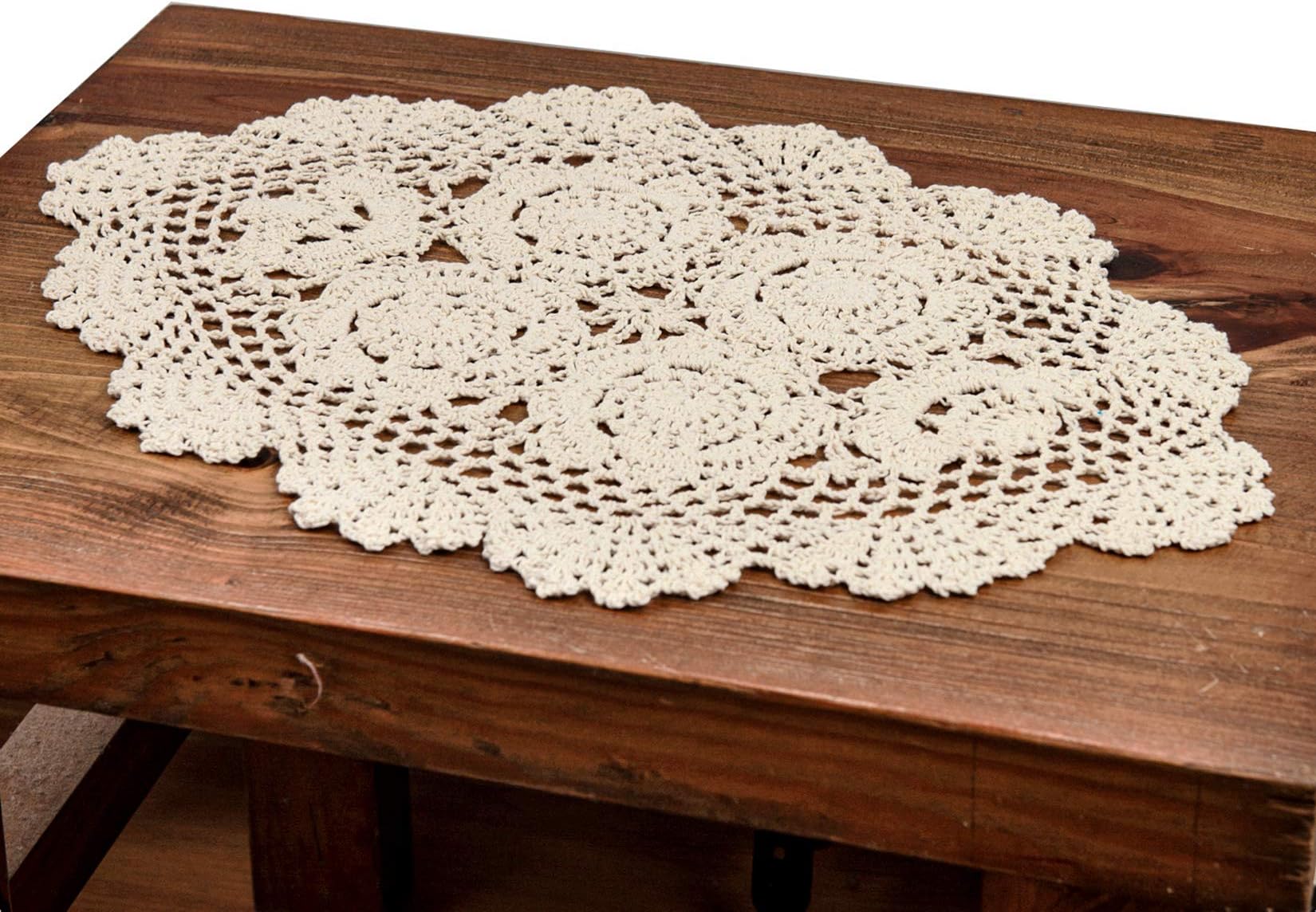 Amazon.com: kilofly Handmade Crochet Cotton Lace Table Sofa Doily ...