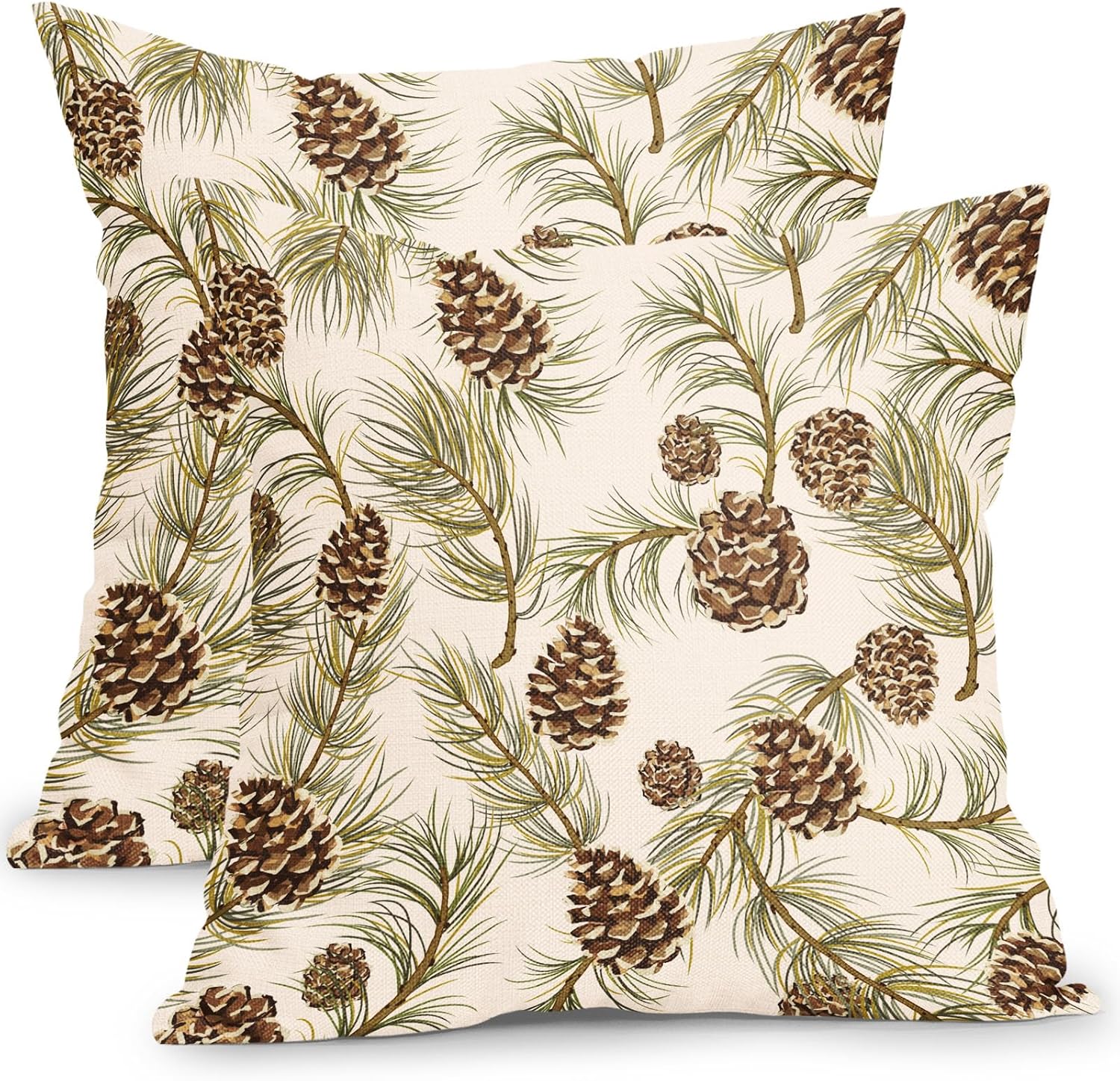 Amazon.com: Ancordivo Winter Pine Cone Pillow Covers 20x20 Inch Set of ...