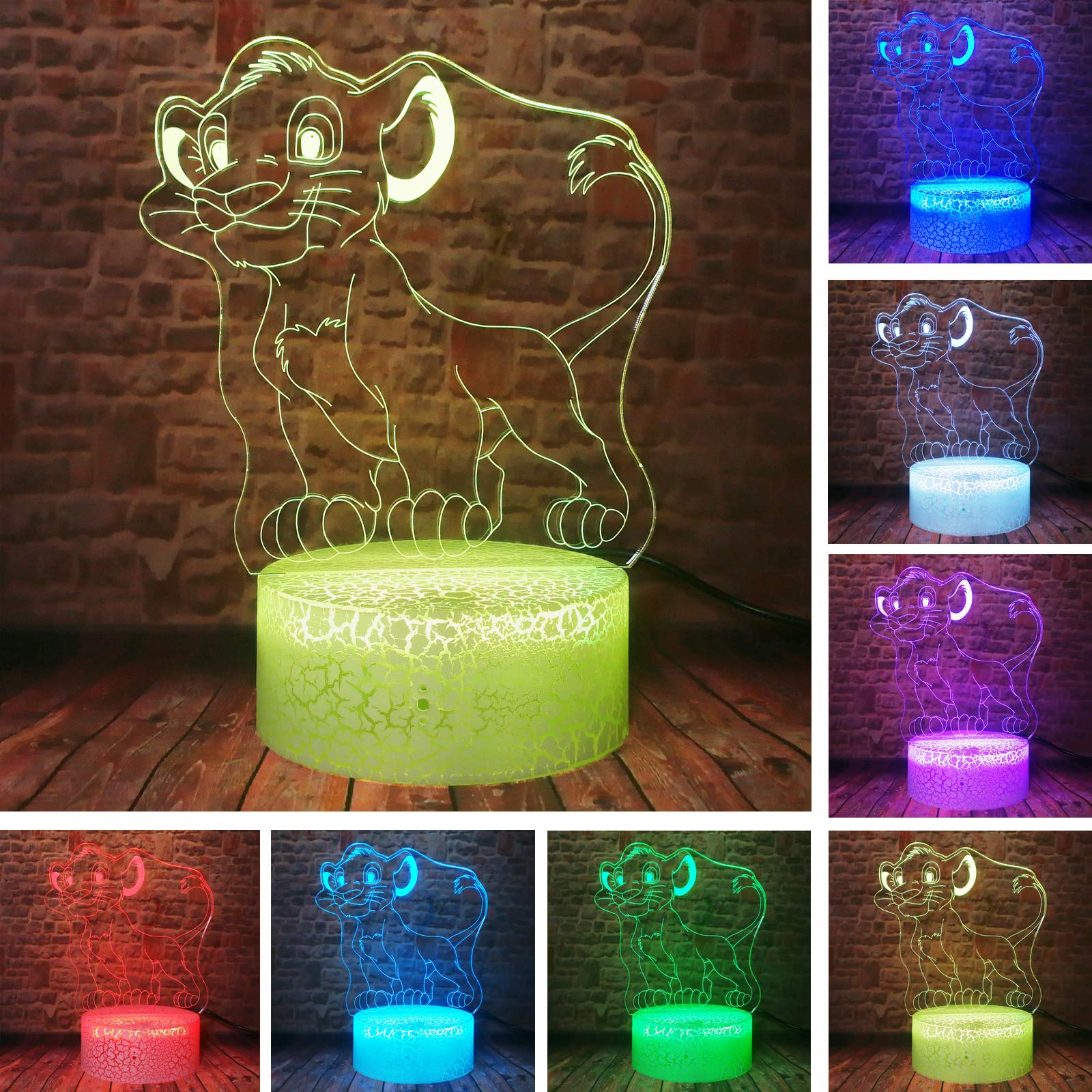 Fanrui Cartoon Lion King Simba 3d Action Figures Figurines Led ...