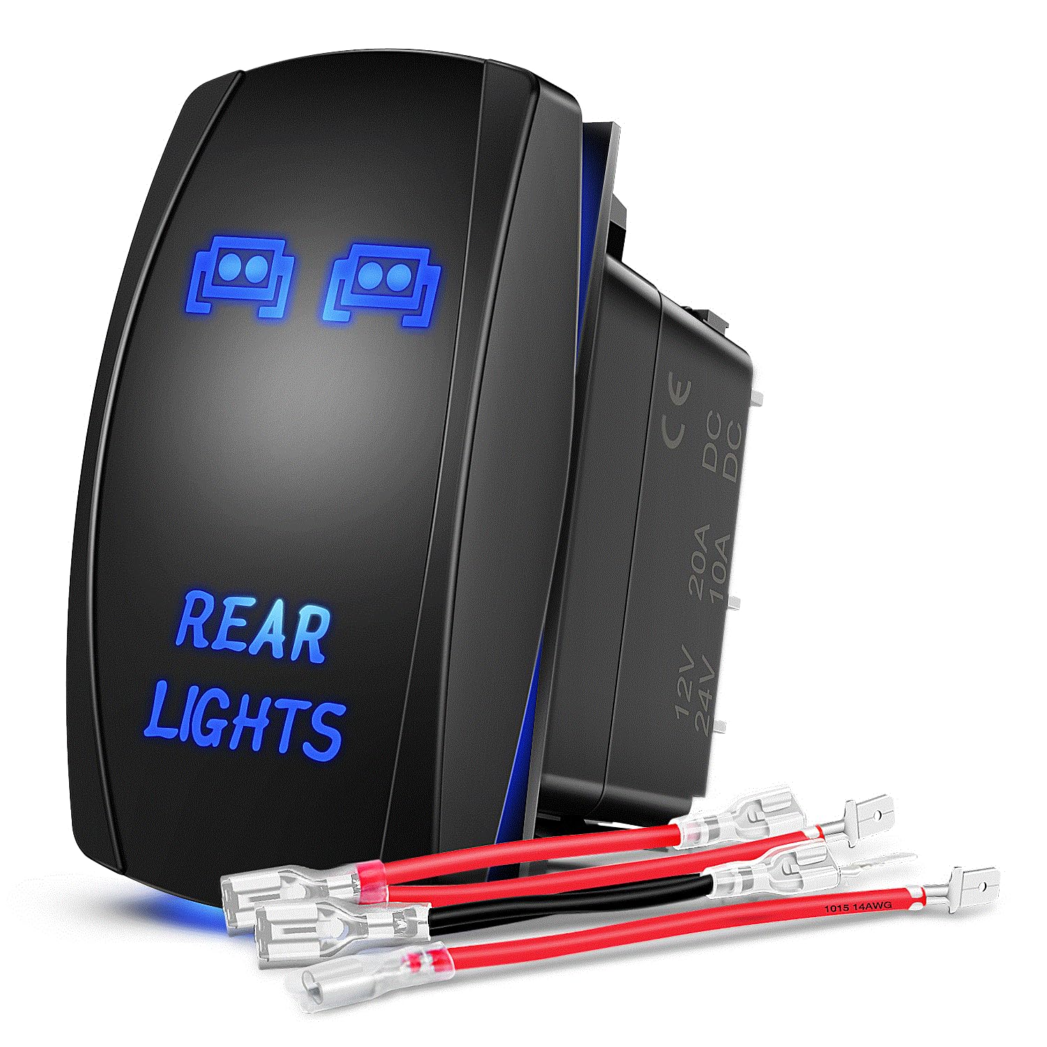 Nilight Led Light Bar Rocker Switch 5Pin Laser on/Off Rear Lights ...