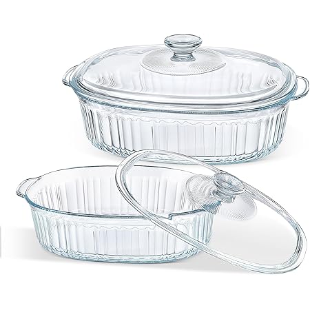 Amazon.com: M MCIRCO 4-Piece Glass Casserole Baking Dish Set With Glass ...