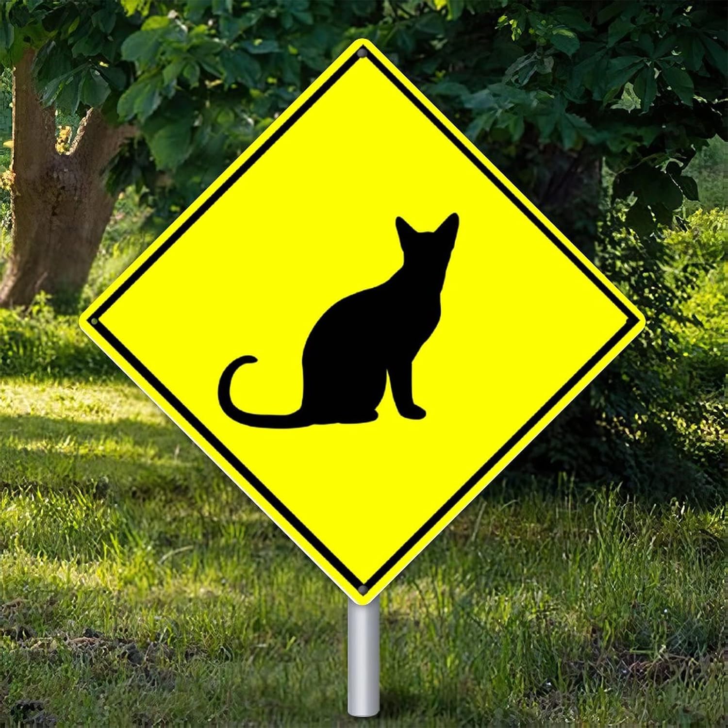 Amazon.com : Metal Sign Plaque Cat Xing Warning Sign Caution Beware of ...