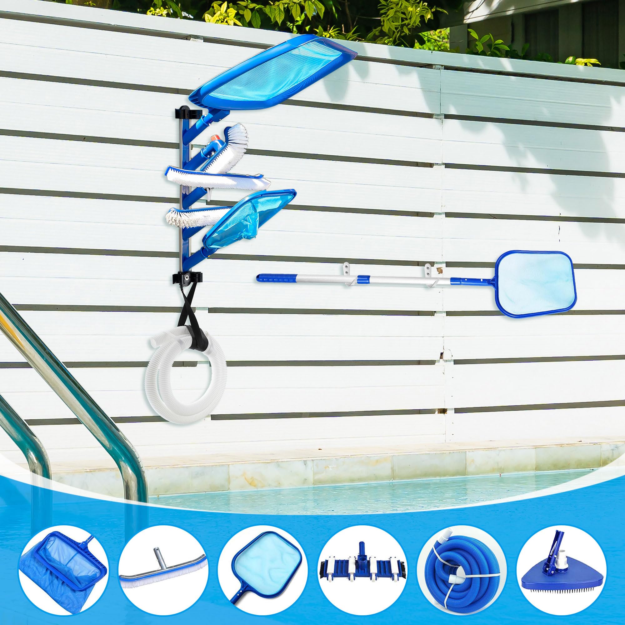 Swimming Pool Accessories Holder, Pool Cleaning Accessory Organizer and ...