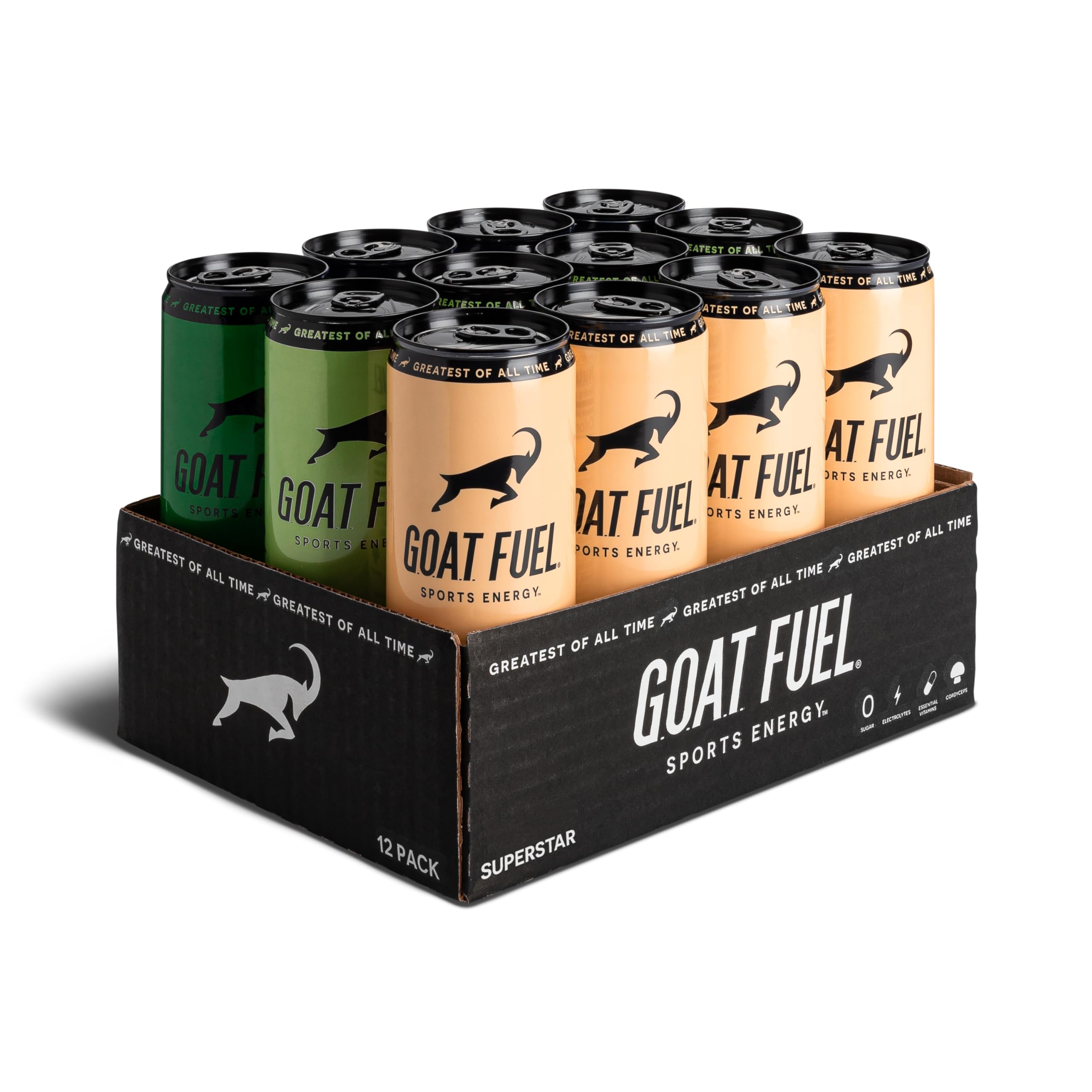 Amazon.com : G.O.A.T. Fuel® Preworkout Sports Energy Drink - Sugar-Free ...