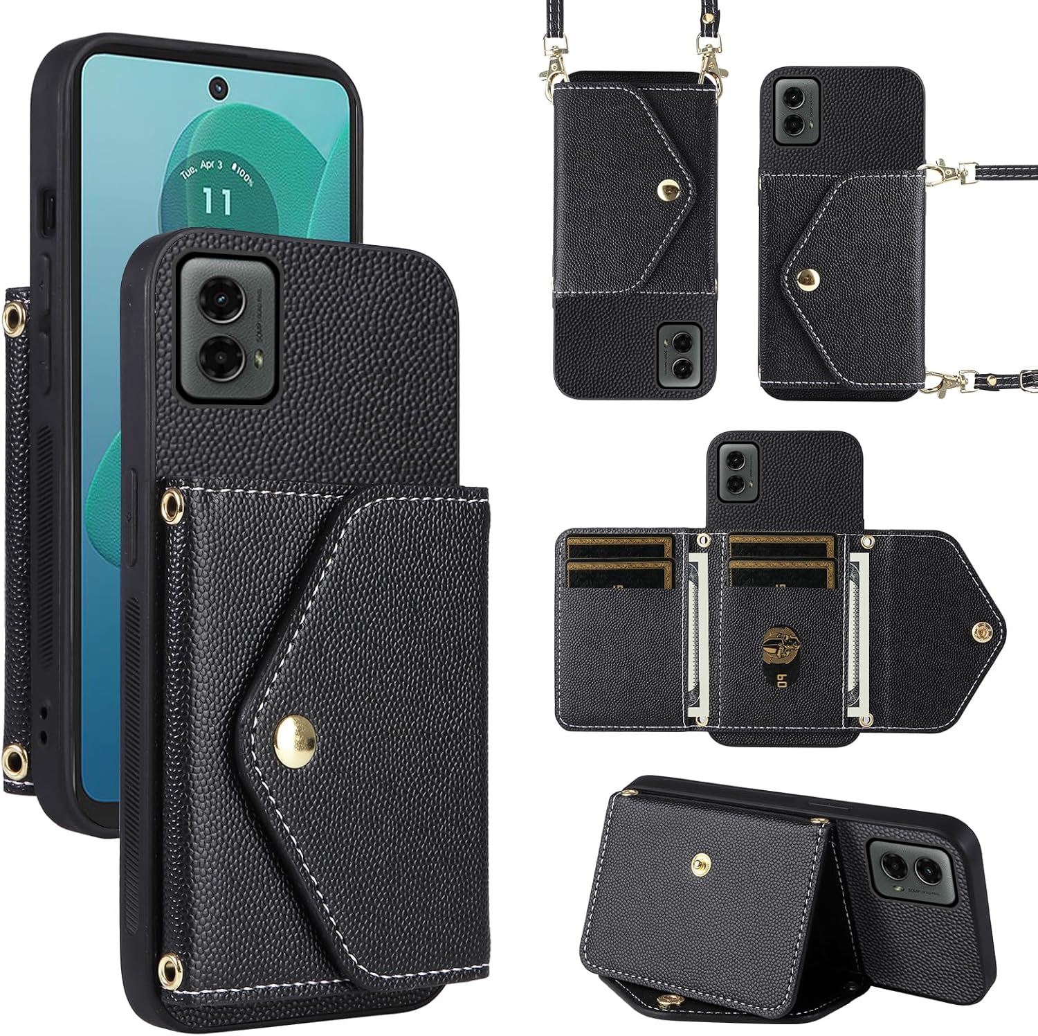 Amazon.com: Dibosom Minimalist Wallet Case for Motorola Moto G 5G 2024 ...