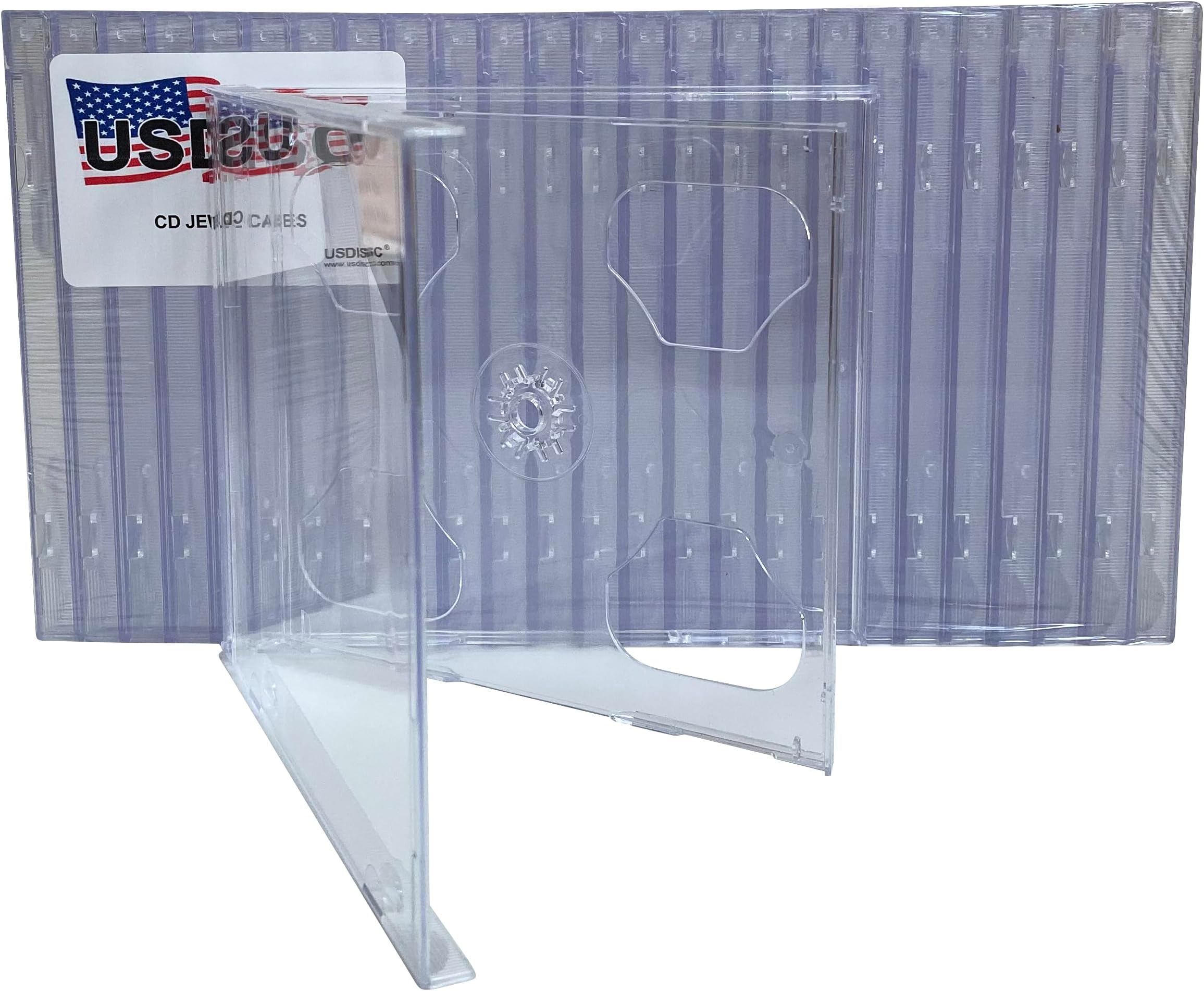 Amazon.com: USDISC CD Jewel Cases Standard 10.4mm, Double 2 Disc, Clear ...